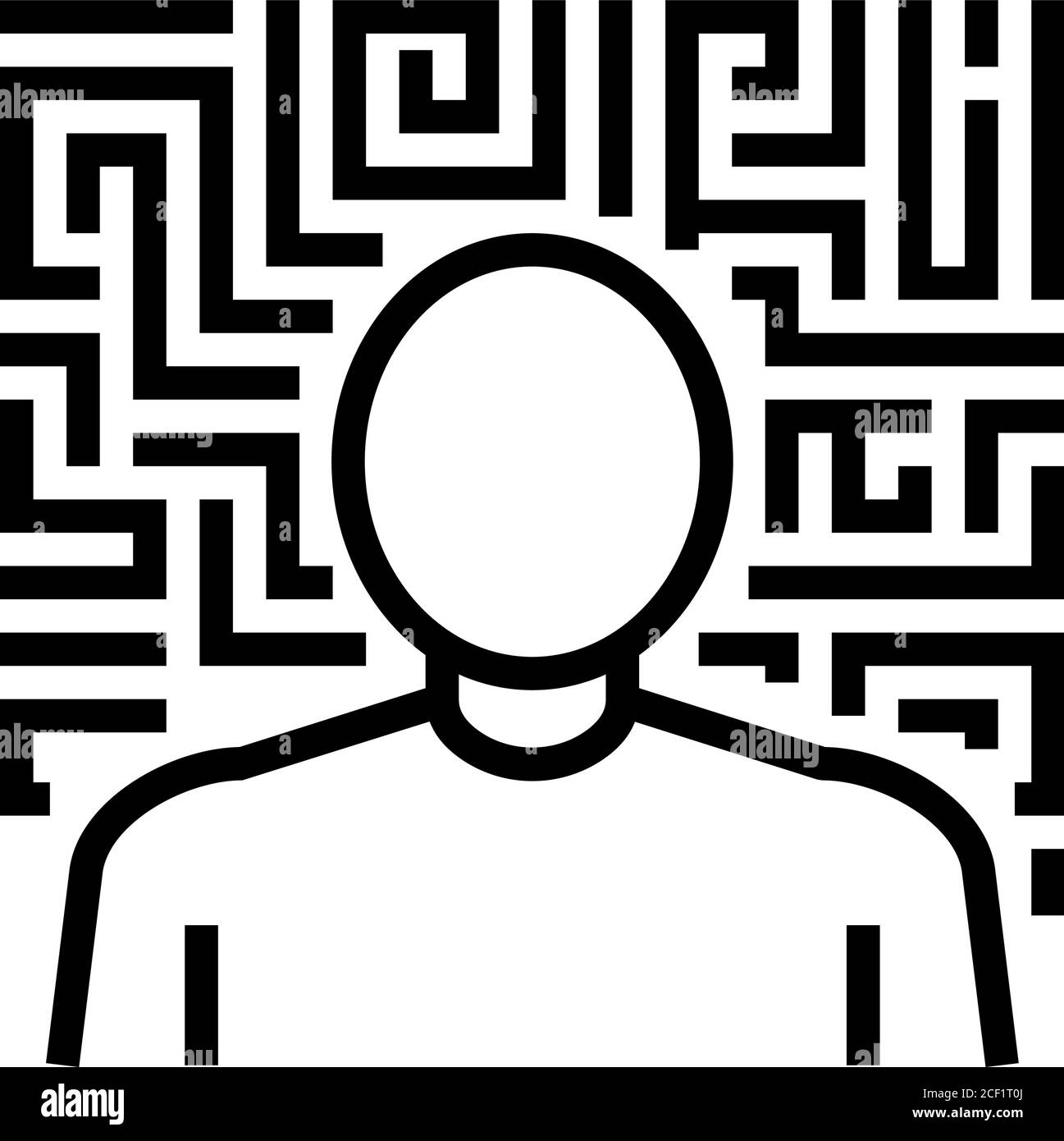 hallucinations psychological problems line icon vector illustration ...