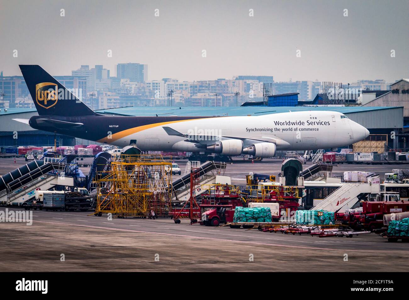 A cargo plane standing on the Chhatrapati Shivaji International Airport ...