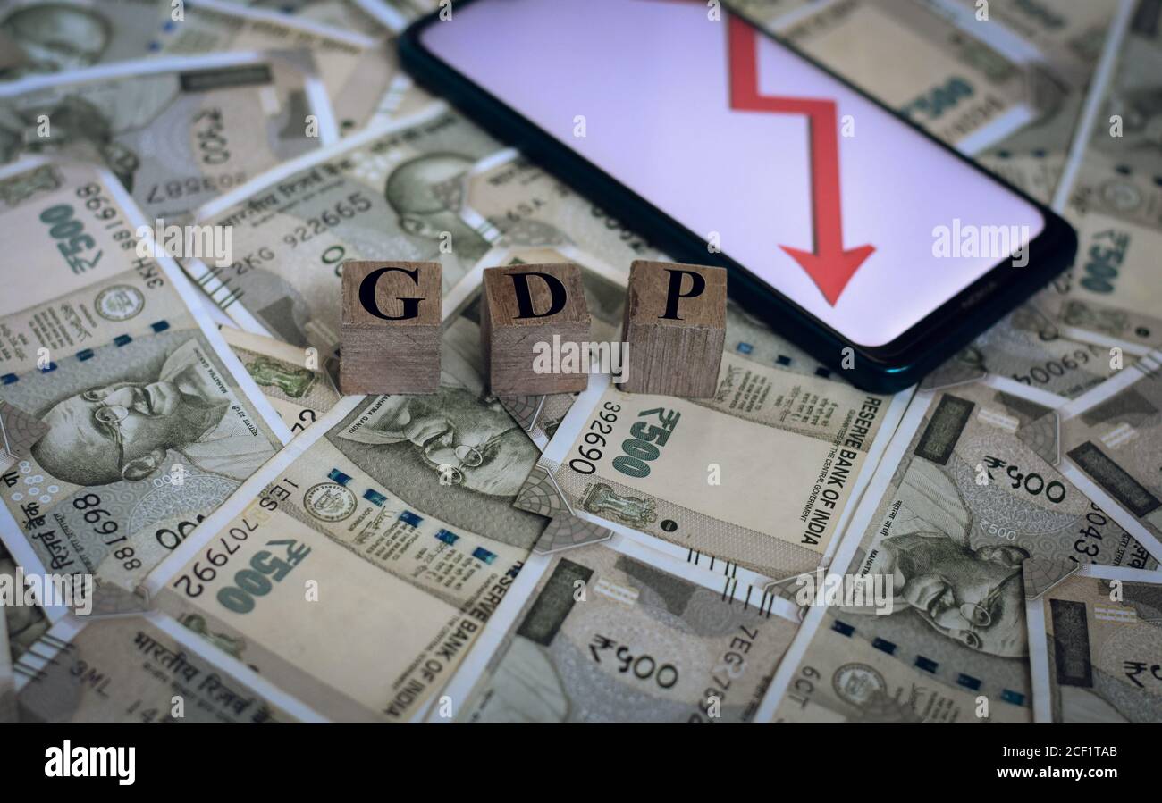 In this photo illustration five hundred Indian rupee notes display with ...