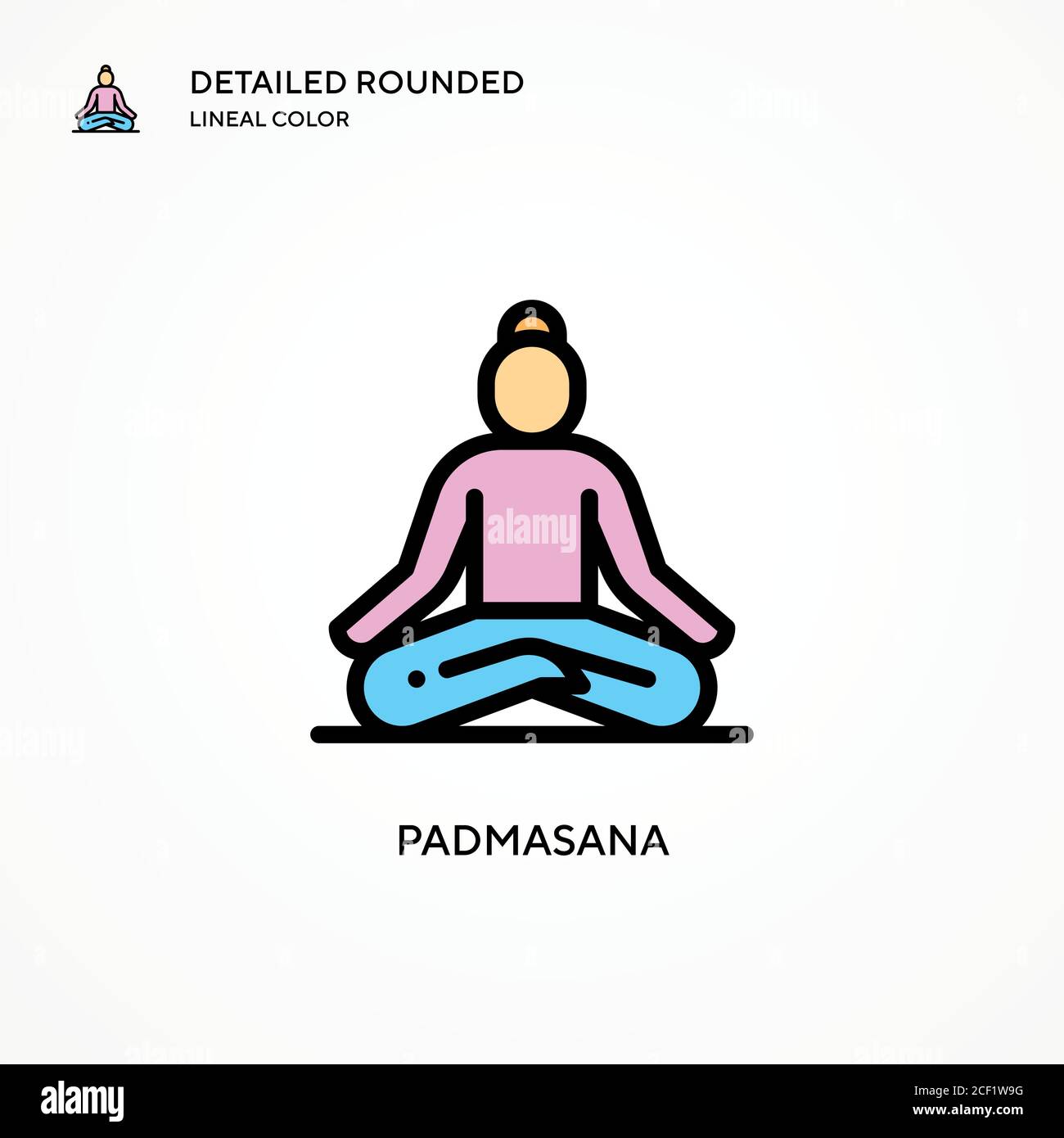 Padmasana vector icon. Modern vector illustration concepts. Easy to ...
