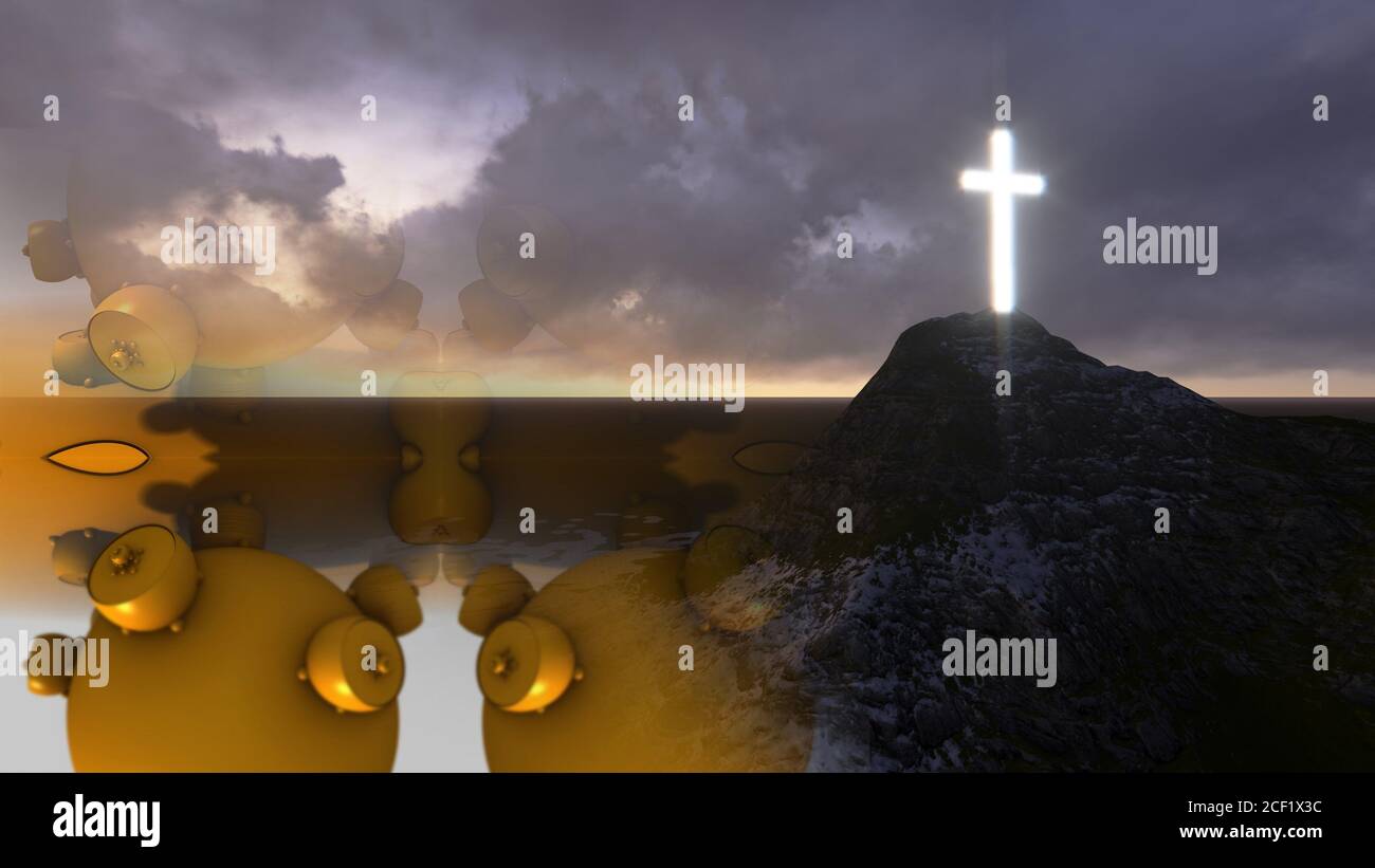 Glowing crucifix hi-res stock photography and images - Alamy