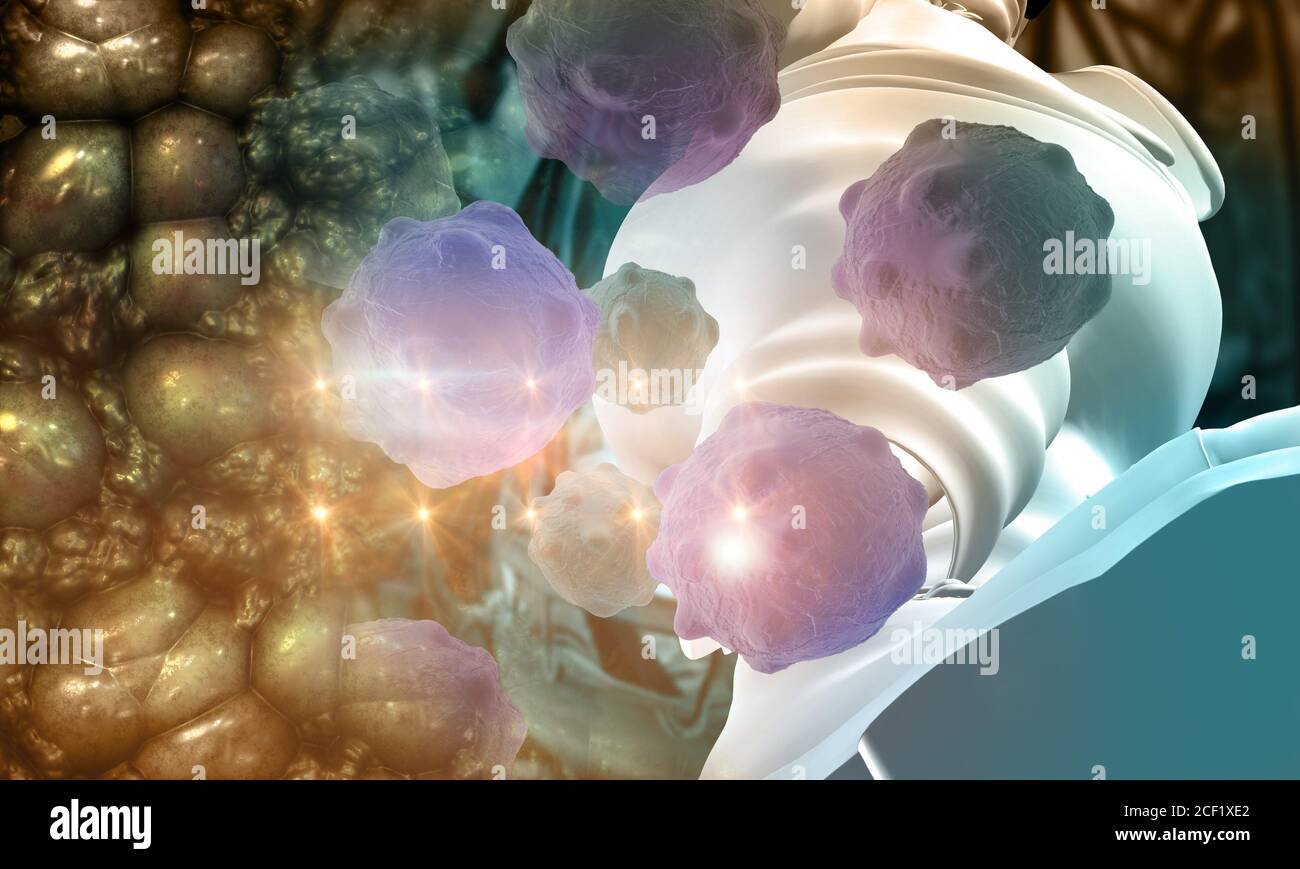 cancer cell made in 3d software Stock Photo - Alamy