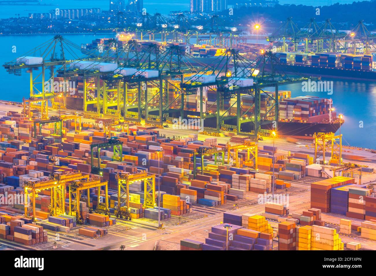 Containership aerial view hi-res stock photography and images - Alamy