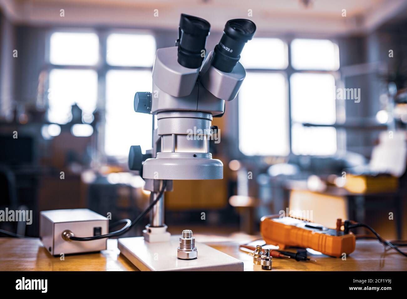 Large modern electron microscope in the research laboratory Stock Photo ...