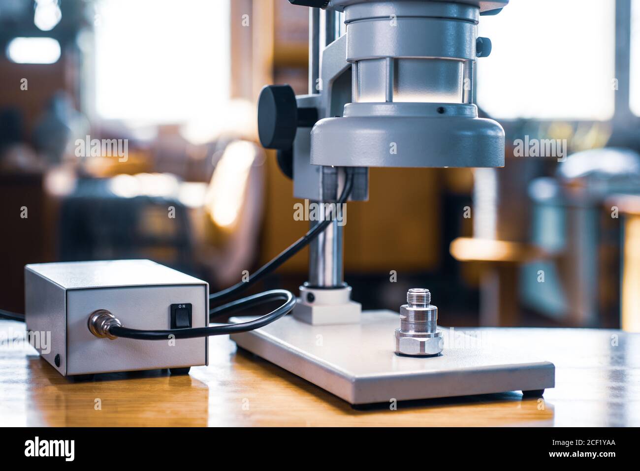 Large modern electron microscope in the research laboratory Stock Photo ...