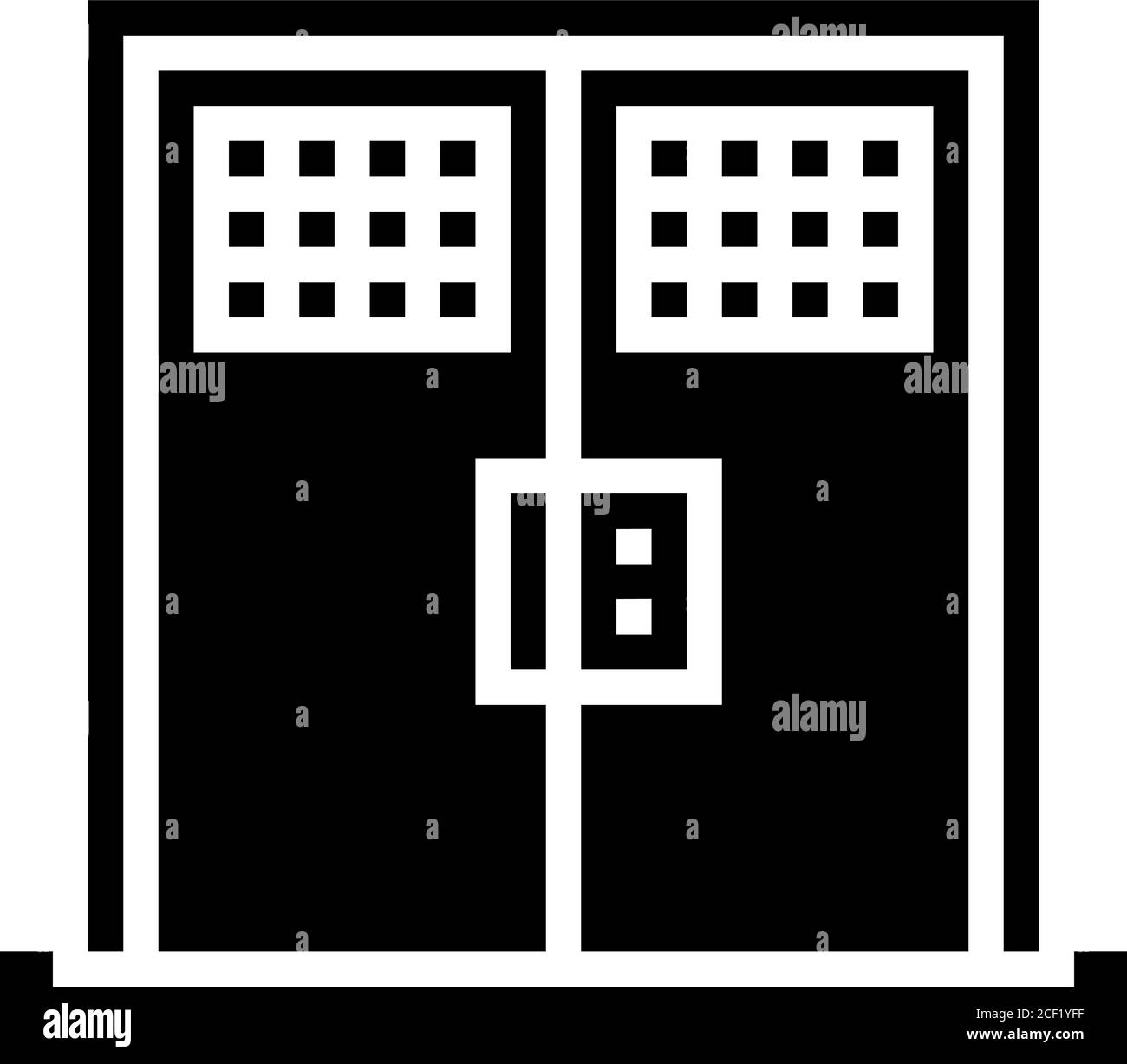 Double Metallic Prison Door Glyph Icon Vector Illustration Stock Vector Image And Art Alamy