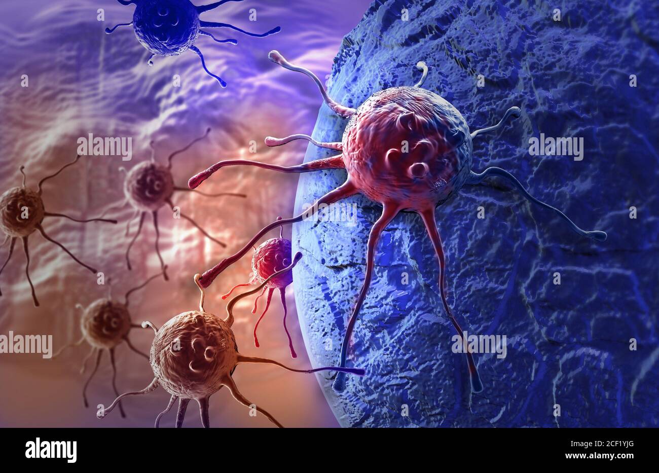 cancer cell made in 3d software Stock Photo - Alamy