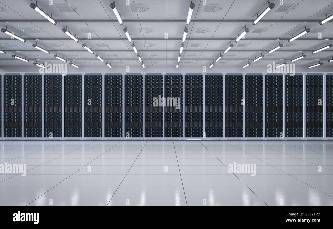 3d rendering server room or data center Stock Photo - Alamy