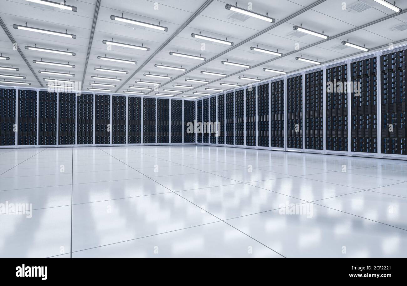 3d rendering server room or data center Stock Photo - Alamy