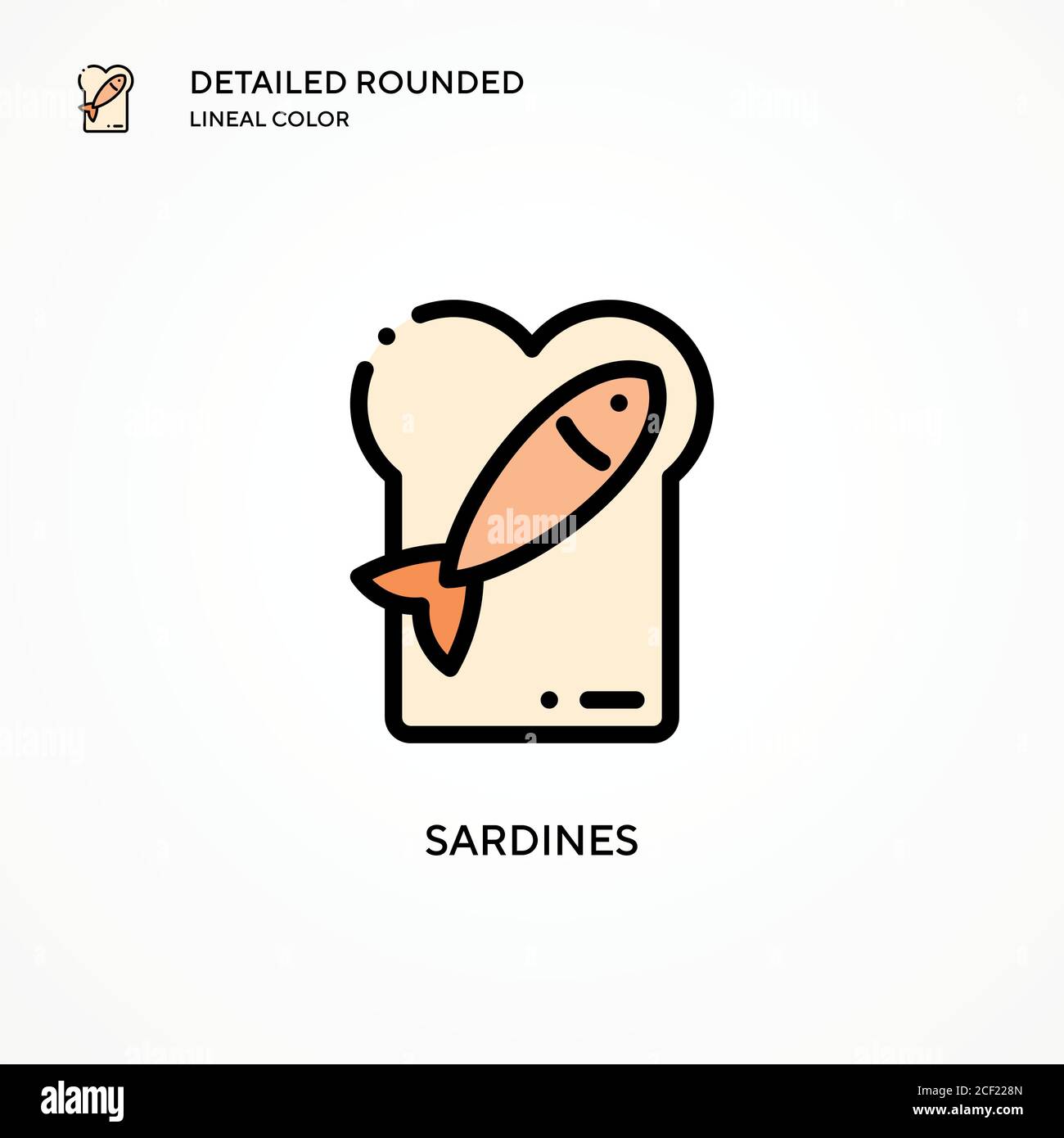 Sardines vector icon. Modern vector illustration concepts. Easy to edit ...