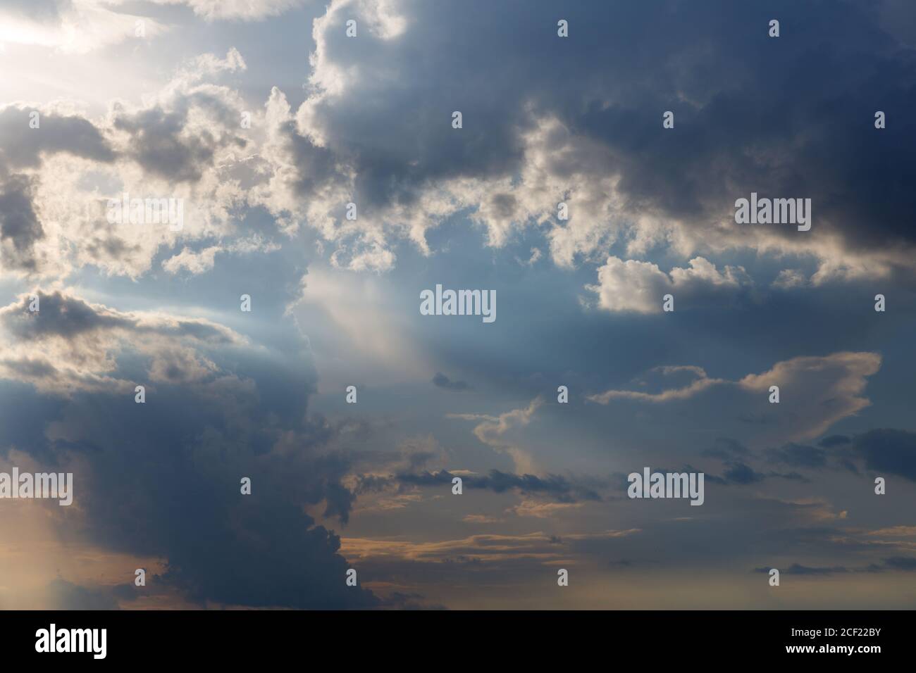 beautiful evening sky with clouds at sunset Stock Photo - Alamy