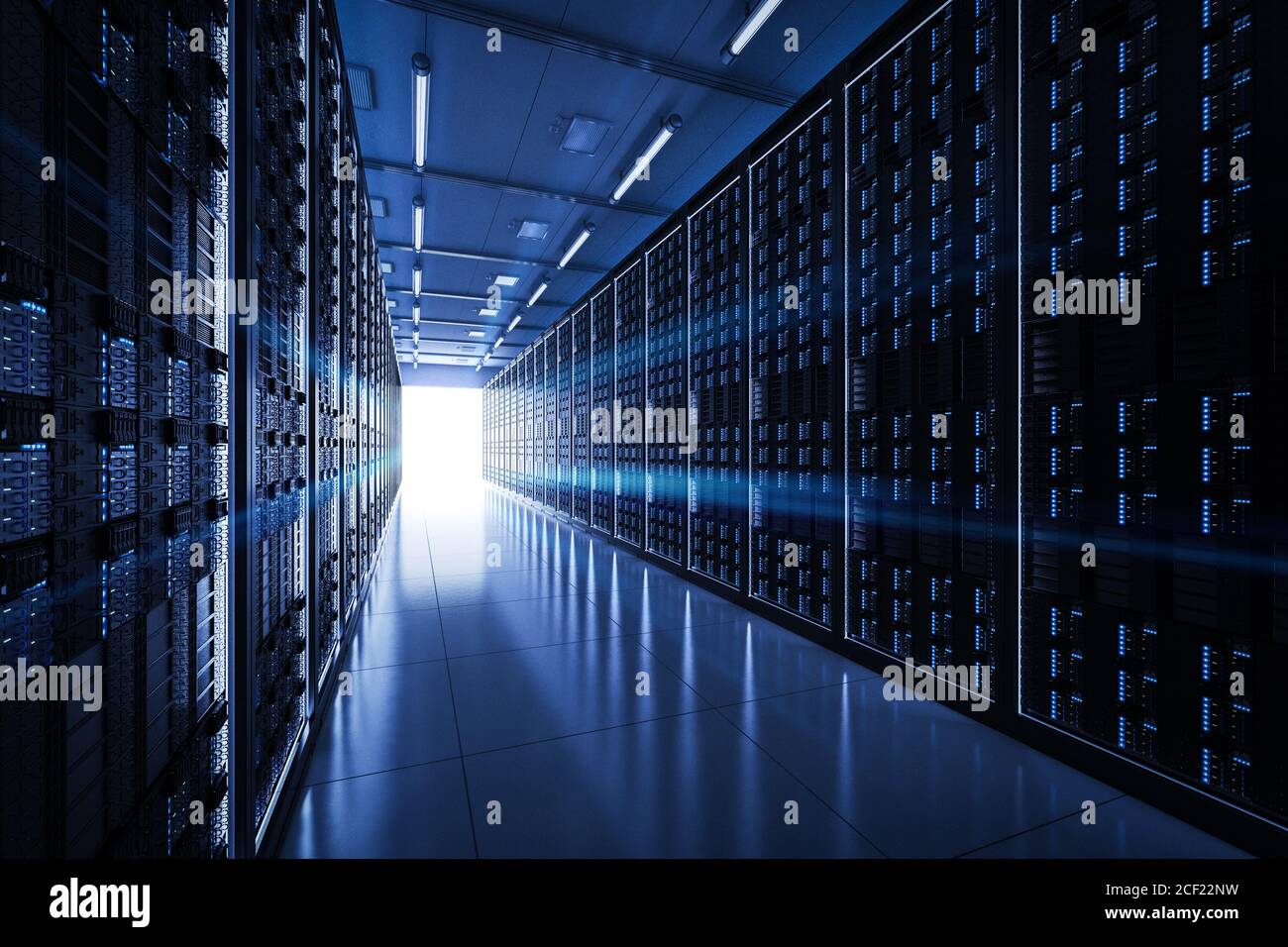 3d rendering server room or data center Stock Photo - Alamy