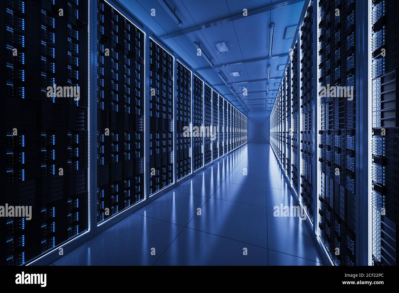 3d rendering server room or data center Stock Photo - Alamy