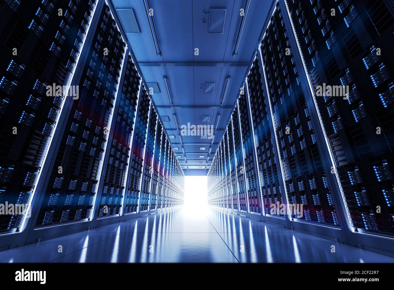 3d rendering server room or data center Stock Photo - Alamy