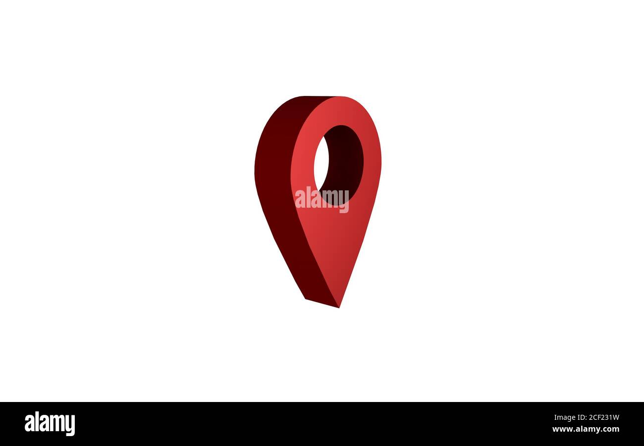 3d illustration of an icon of location point on an isolated background ...