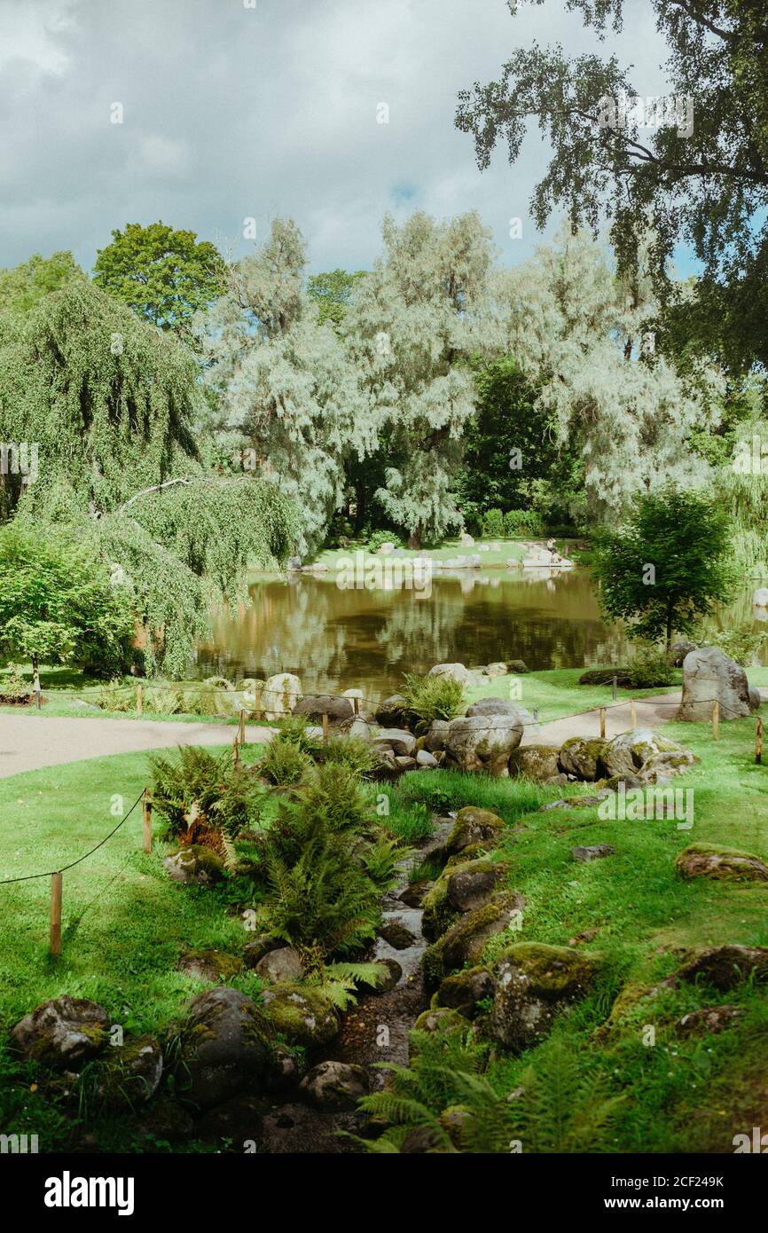 Vertical shot of a Japanese Garden in Kadriorg Park, Tallinn, Estonia ...