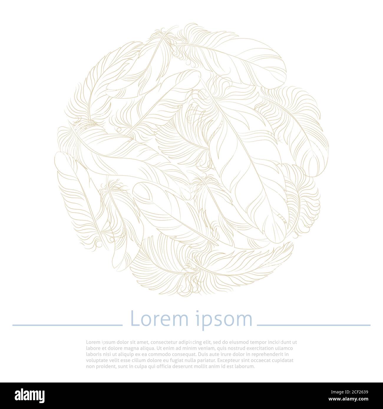 Vector template for your text with feathers shaped in circle Stock ...