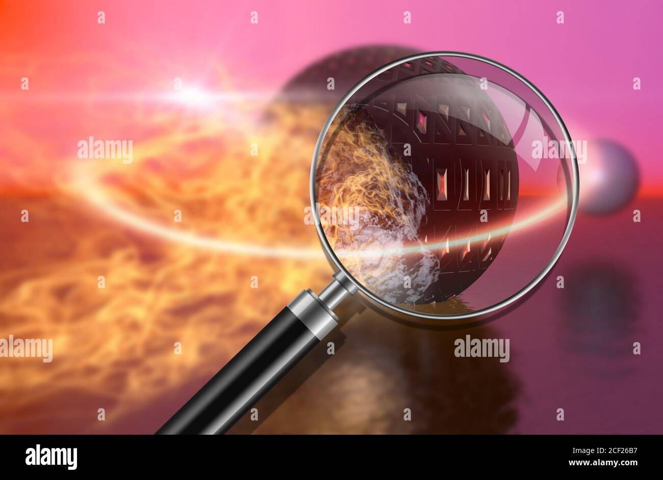 Hand fire magnifying glass hi-res stock photography and images - Alamy