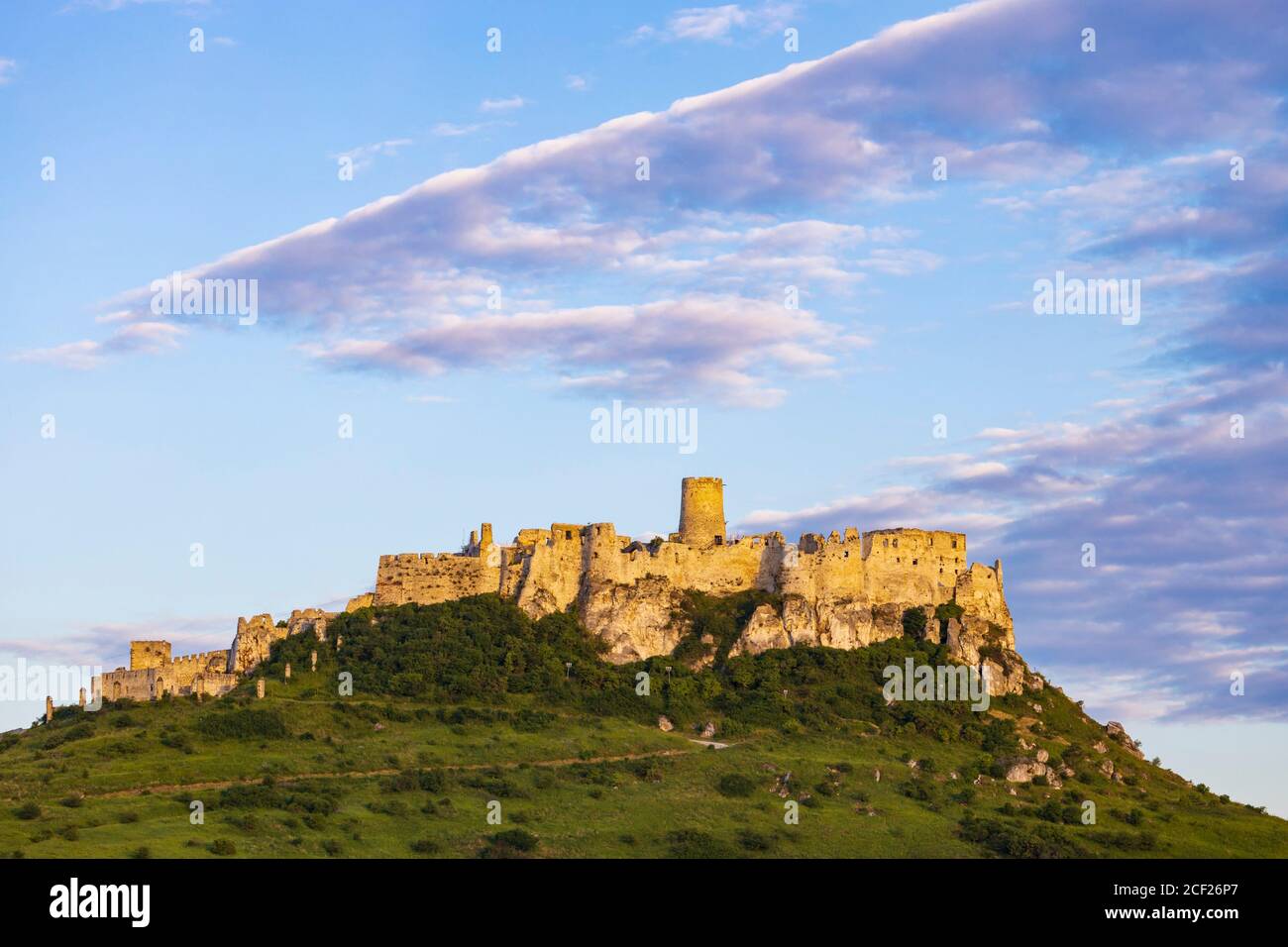 The ruins of the Spissky Castle (Spissky hrad), in Slovakia, one of the ...