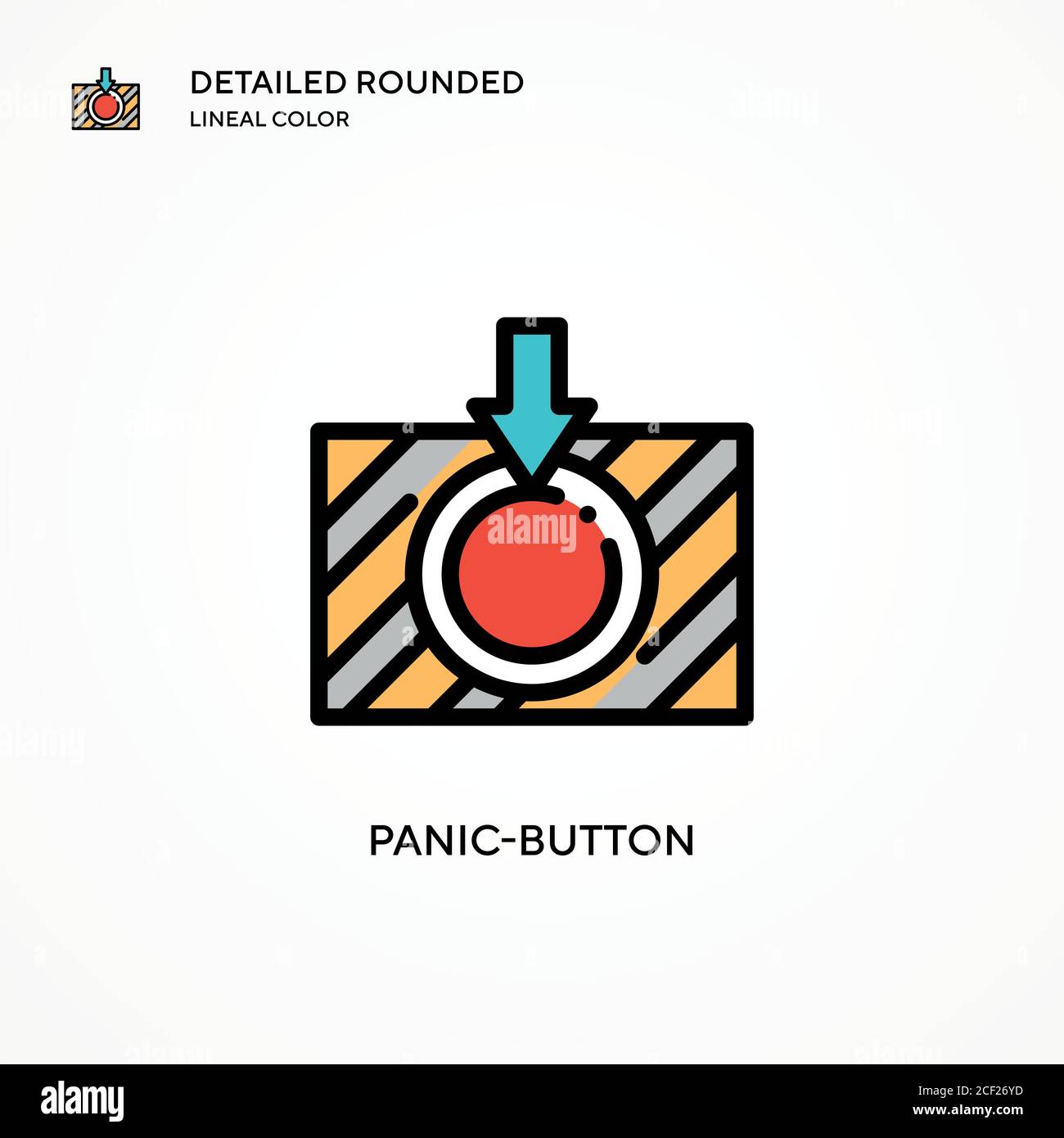 Panic-button vector icon. Modern vector illustration concepts. Easy to ...