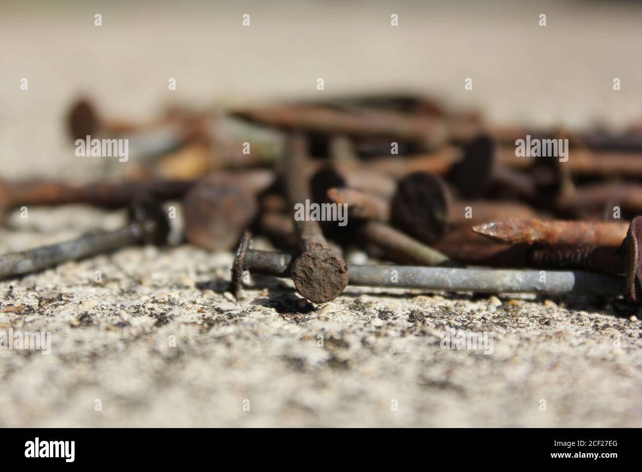 A pile of rusted nails laying on the ground Stock Photo - Alamy
