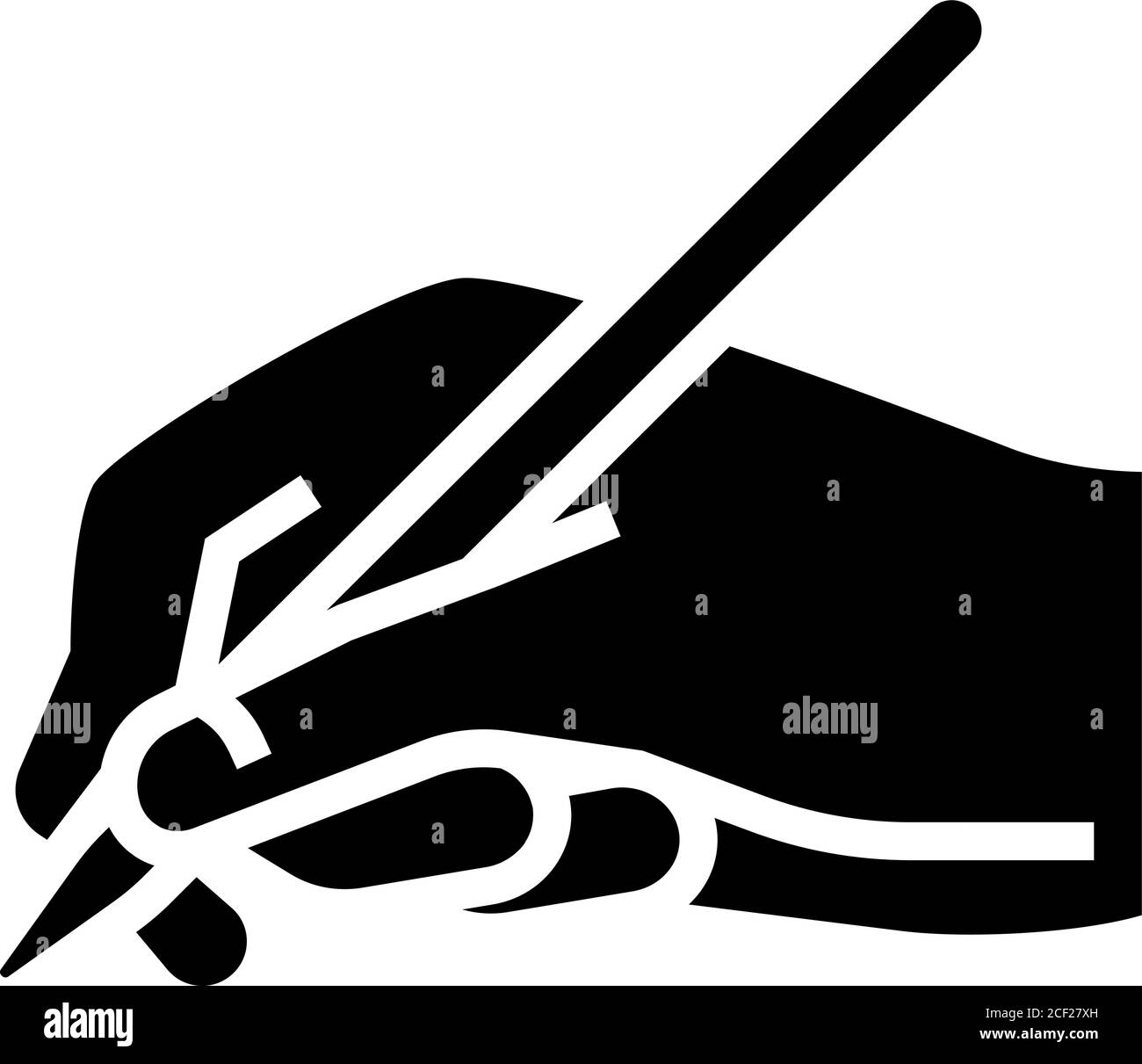 writing hand hold pen glyph icon vector illustration Stock Vector Image ...