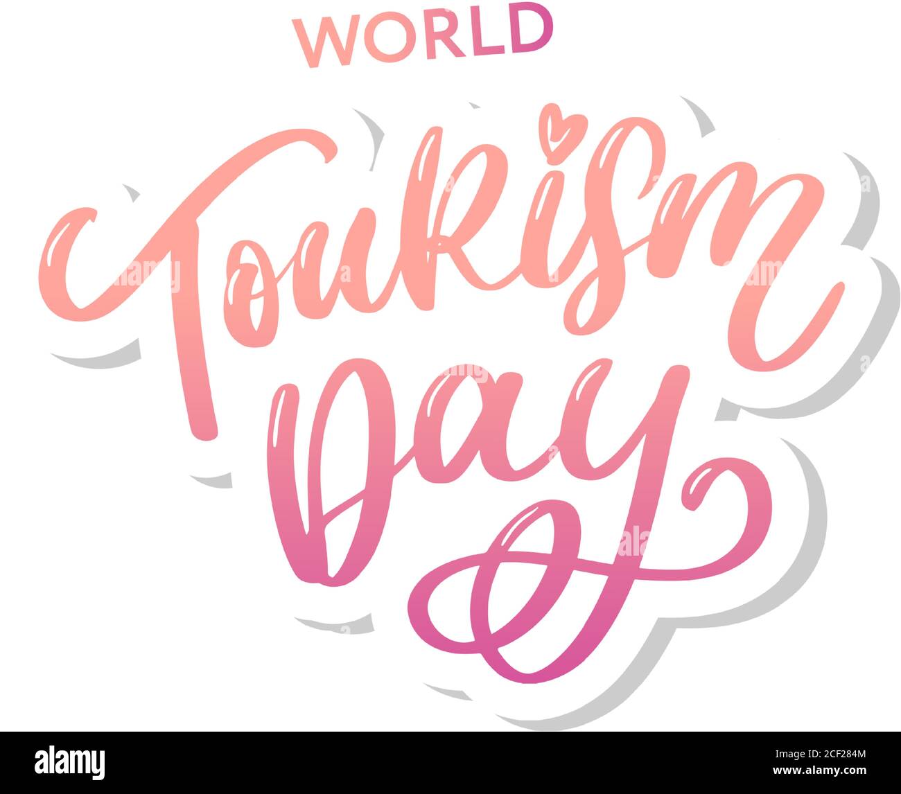 World tourism day hand lettering on white background. Vector ...