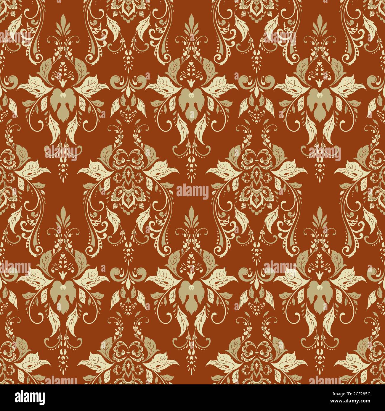 Ornate damask background. Vector vintage wallpaper Stock Vector Image ...