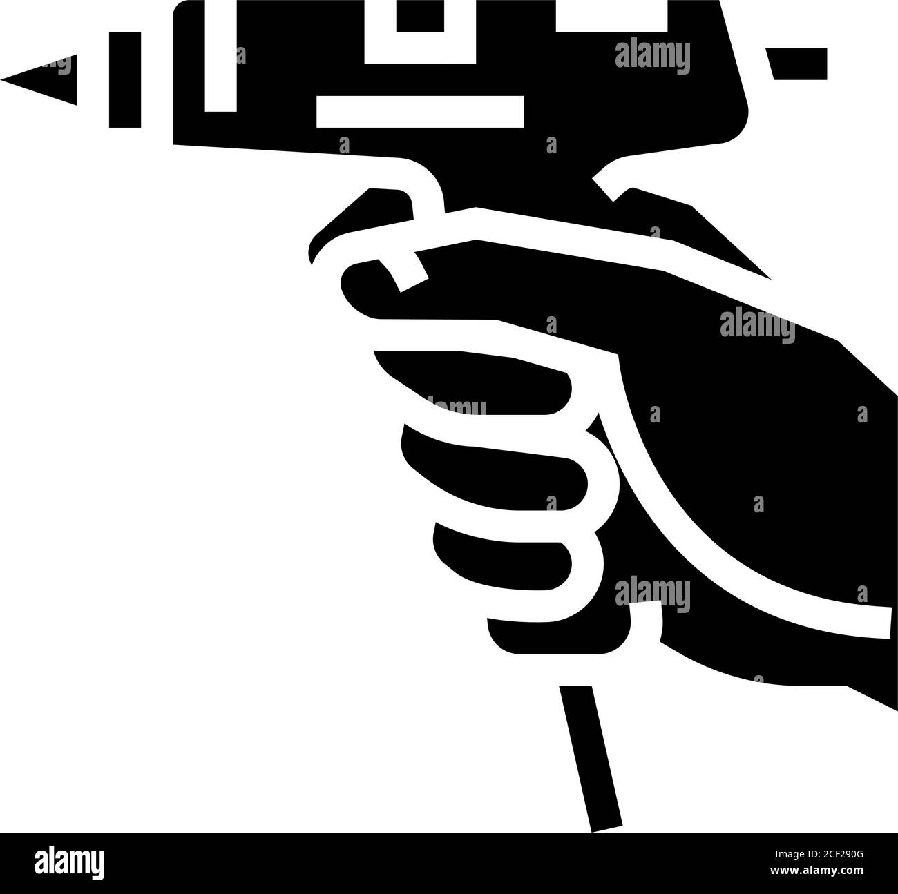 diy craft glueing pistol glyph icon vector illustration Stock Vector ...