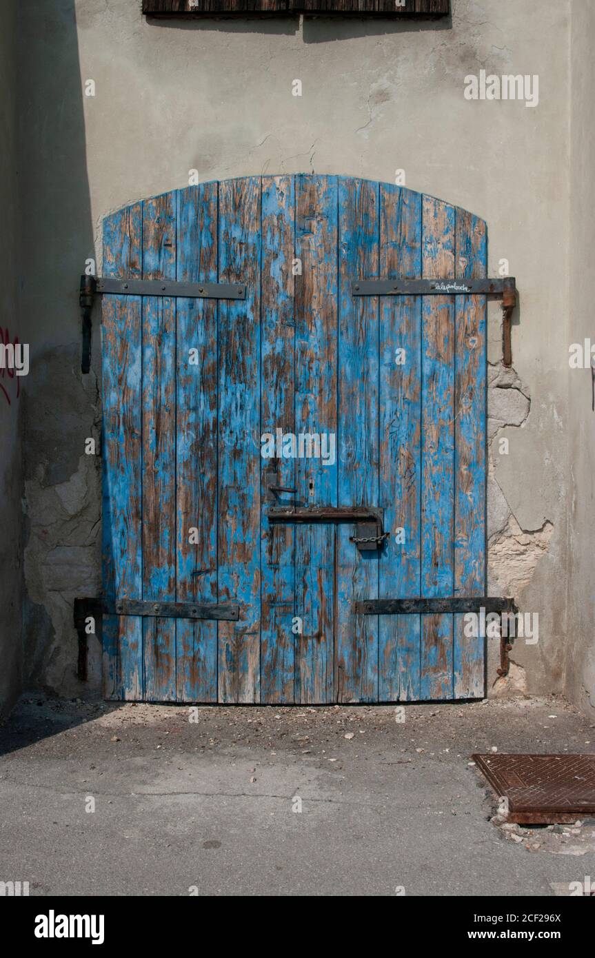 Blue Rustic Door, old barn, wooden texture Stock Photo - Alamy