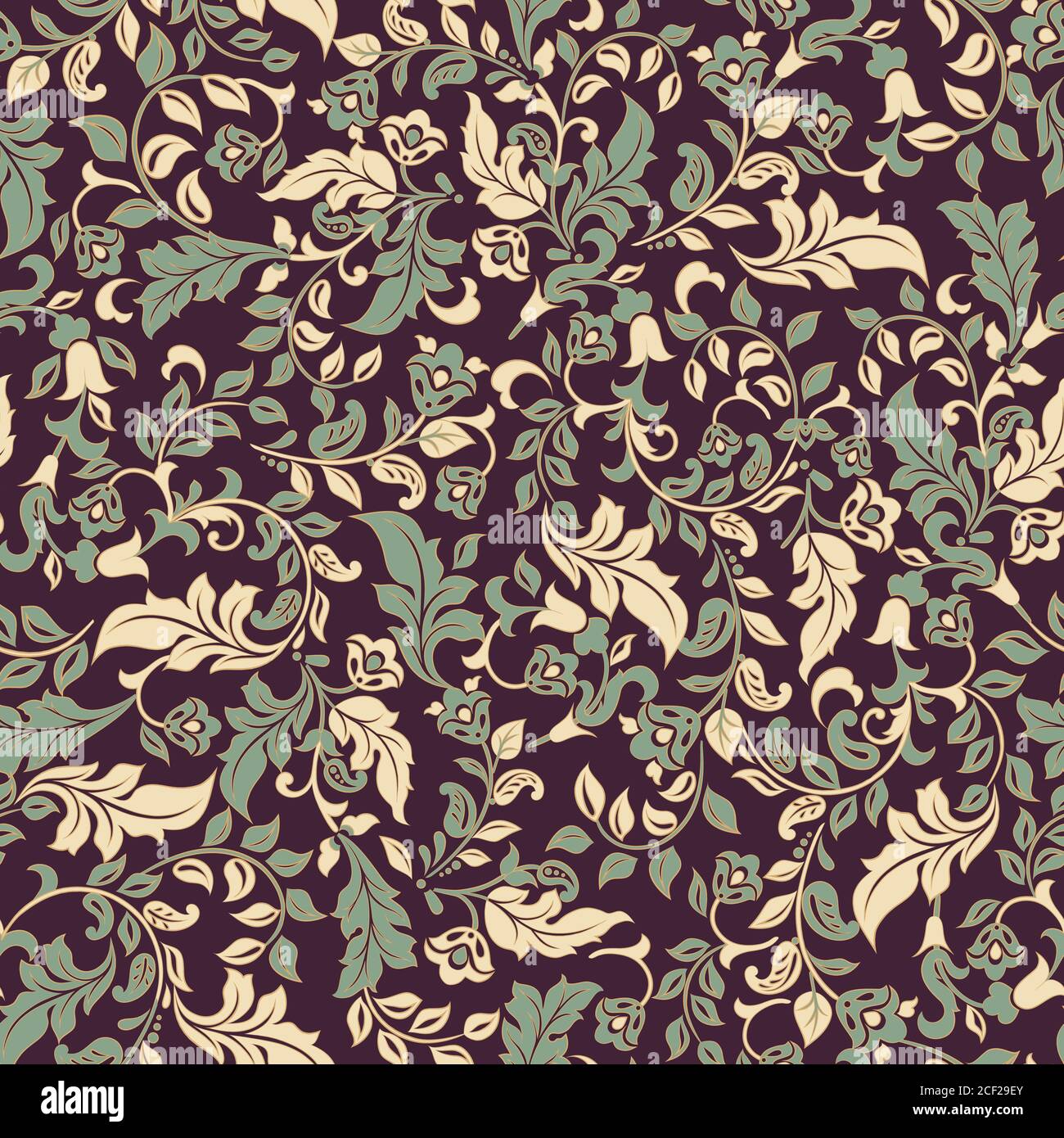 vintage flowers seamless pattern. Floral vector background Stock Vector ...