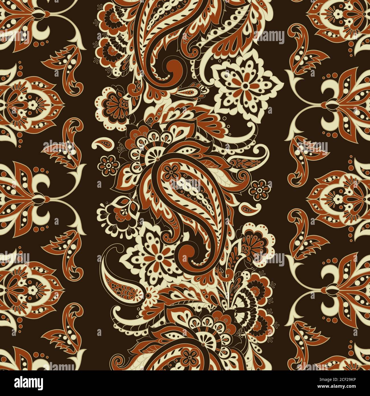 paisley seamless textile pattern in asian batik style Stock Vector ...