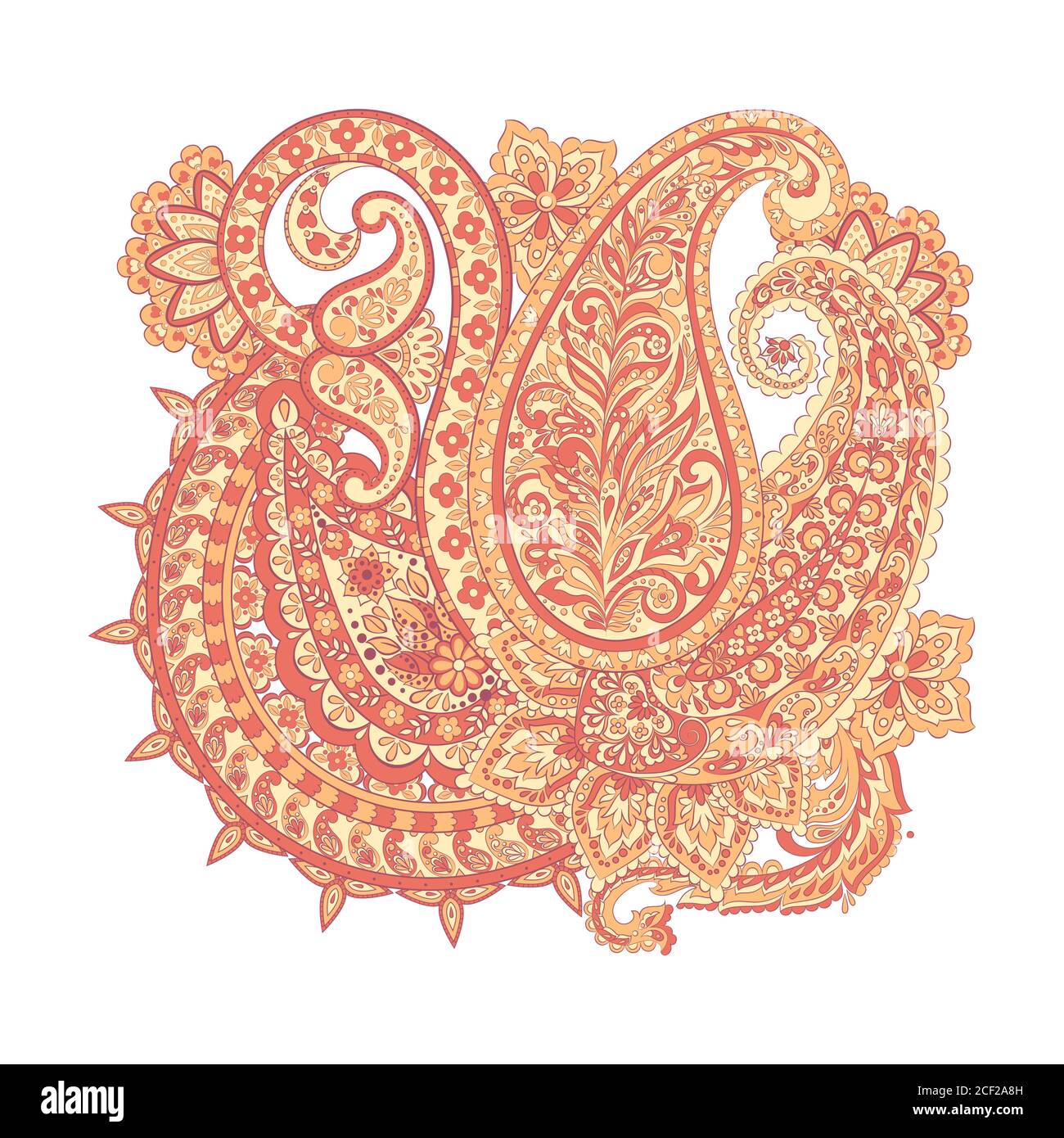 paisley isolated pattern. damask vector illustration Stock Vector Image ...
