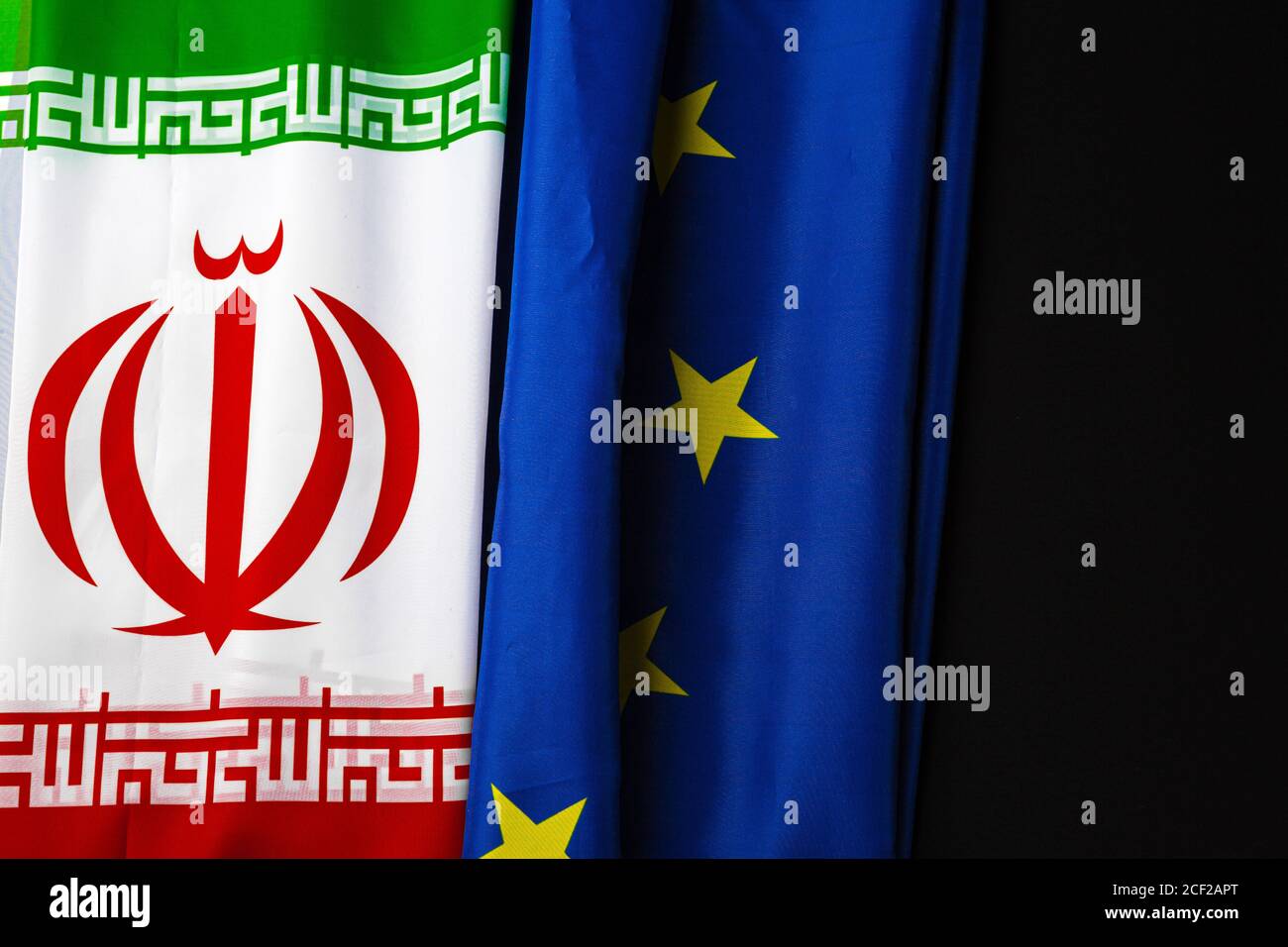 Flags of Iran and European Union flag together Stock Photo - Alamy