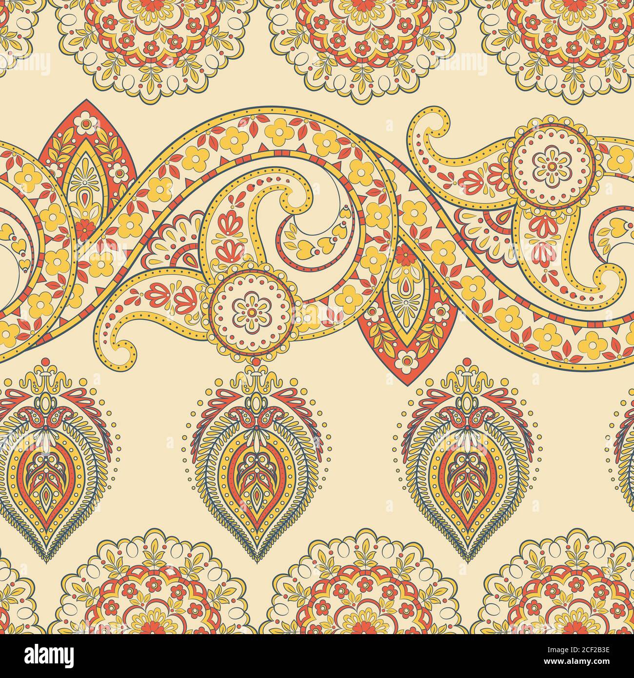 ethnic flowers seamless vector pattern Stock Vector Image & Art - Alamy