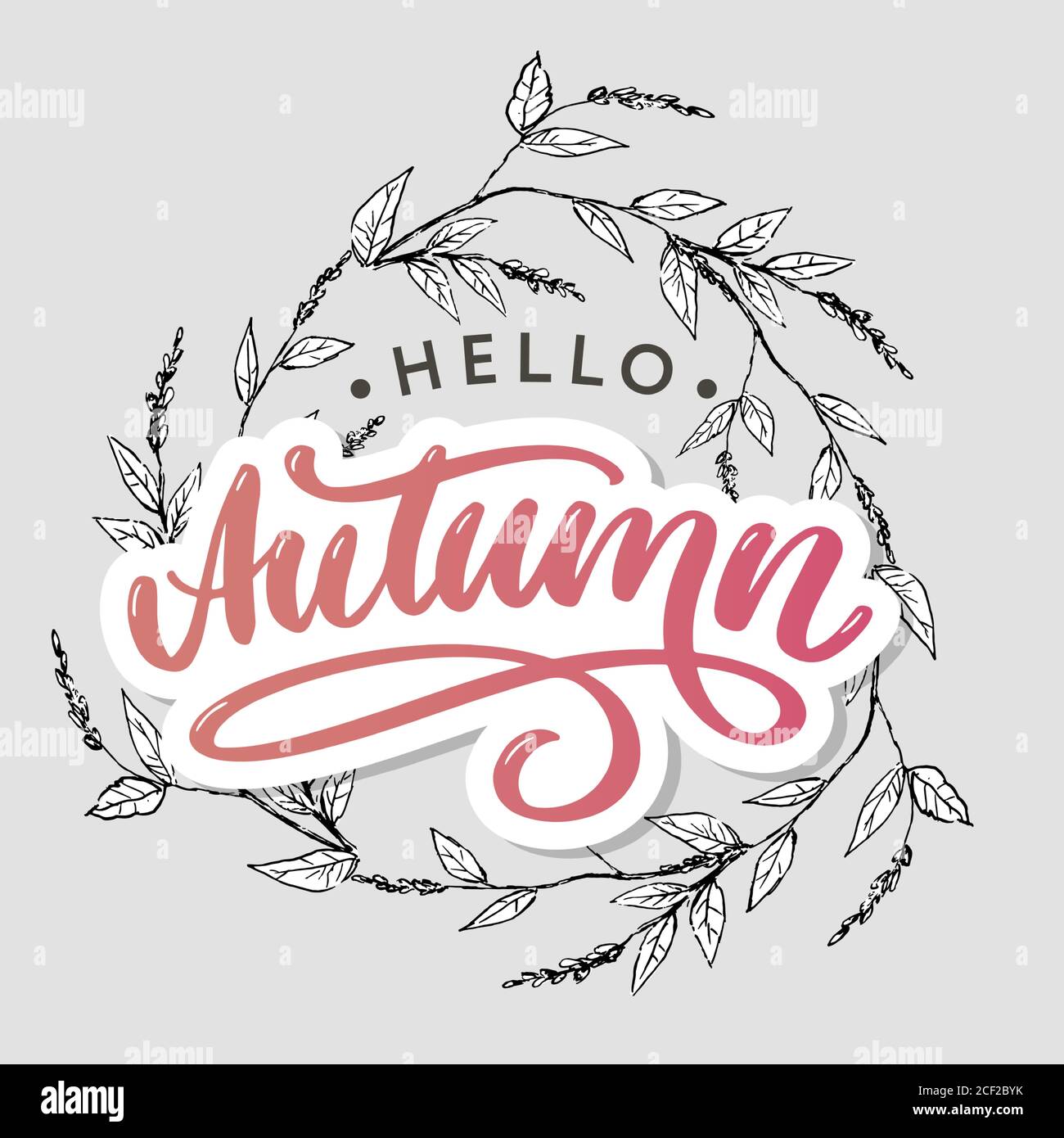 Hello, Autumn. Goodbye, Summer. The trend calligraphy. Vector ...