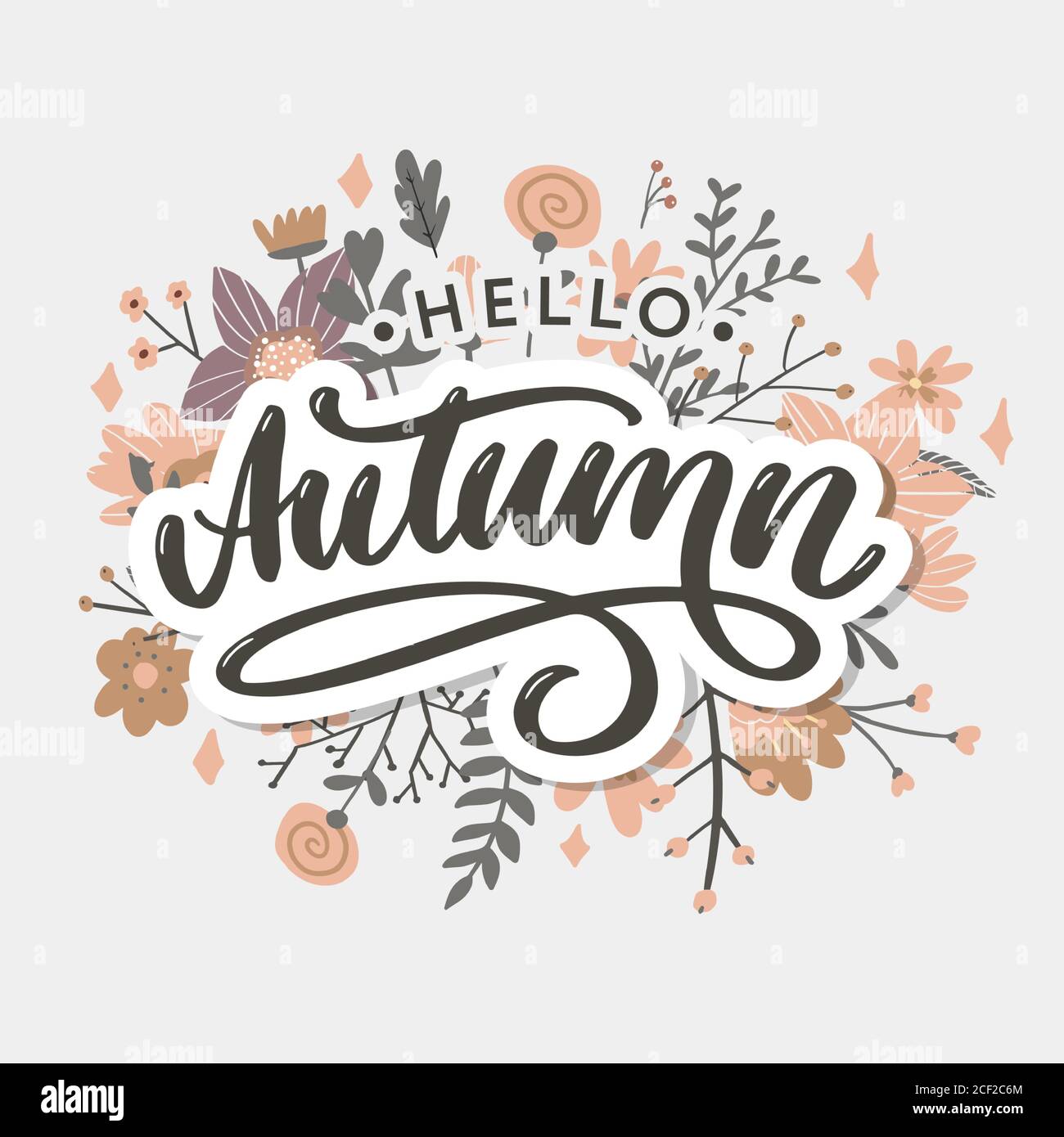 Hello, Autumn. Goodbye, Summer. The trend calligraphy. Vector ...