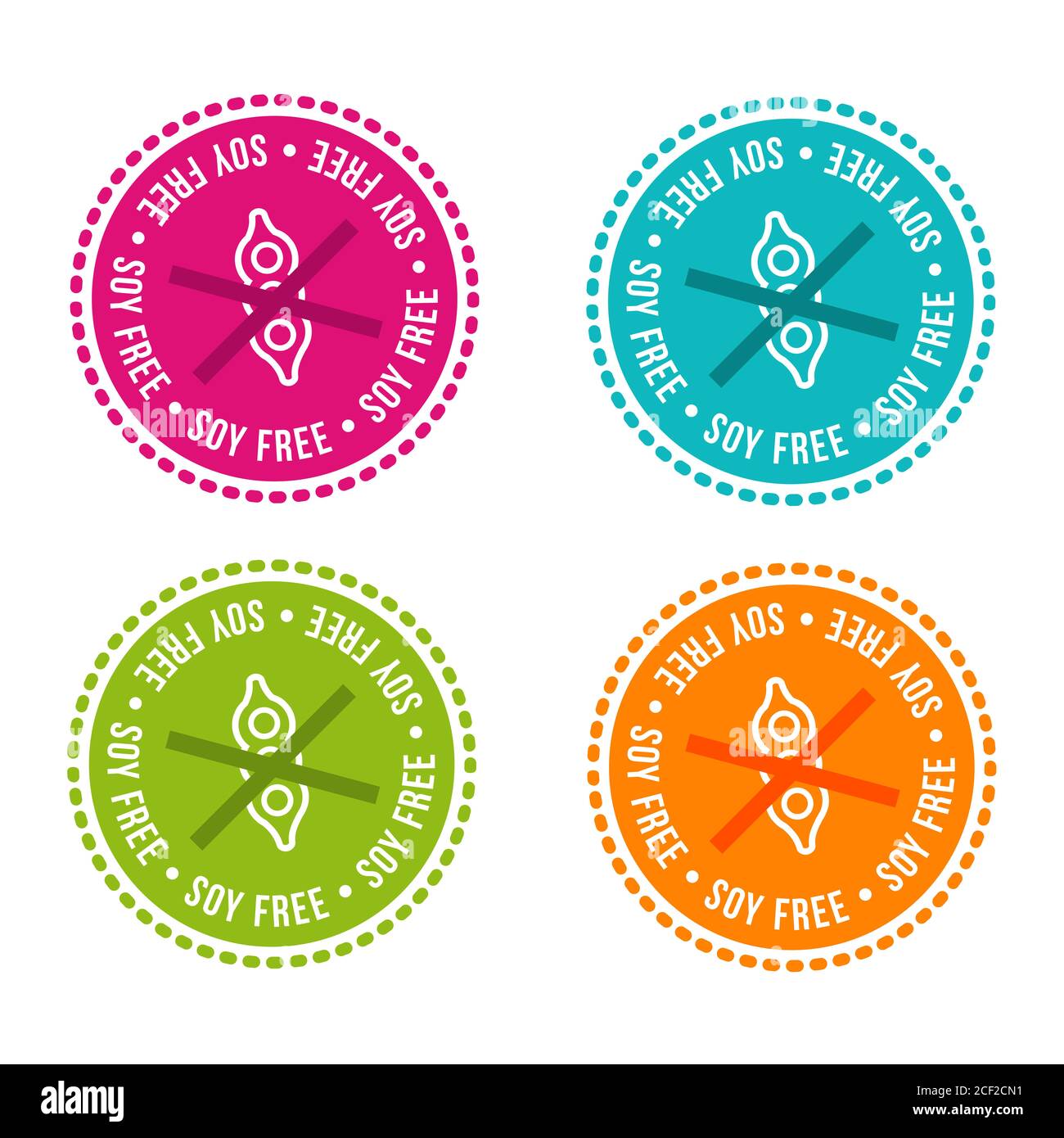Set of Allergen free Badges. Soy free. Vector hand drawn Signs. Can be ...