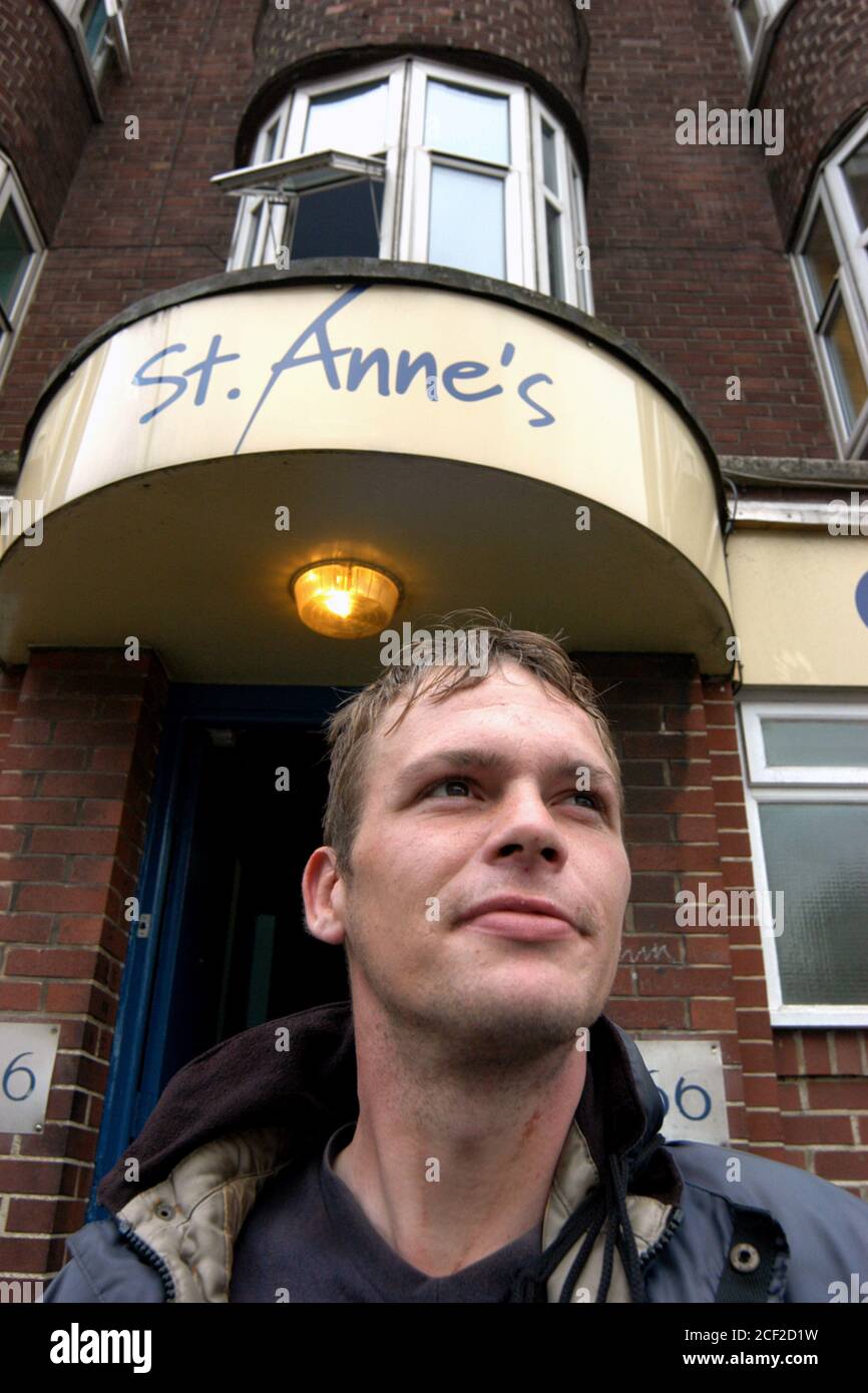 Homeless man visiting St Anne's a drop in centre for homeless people ...