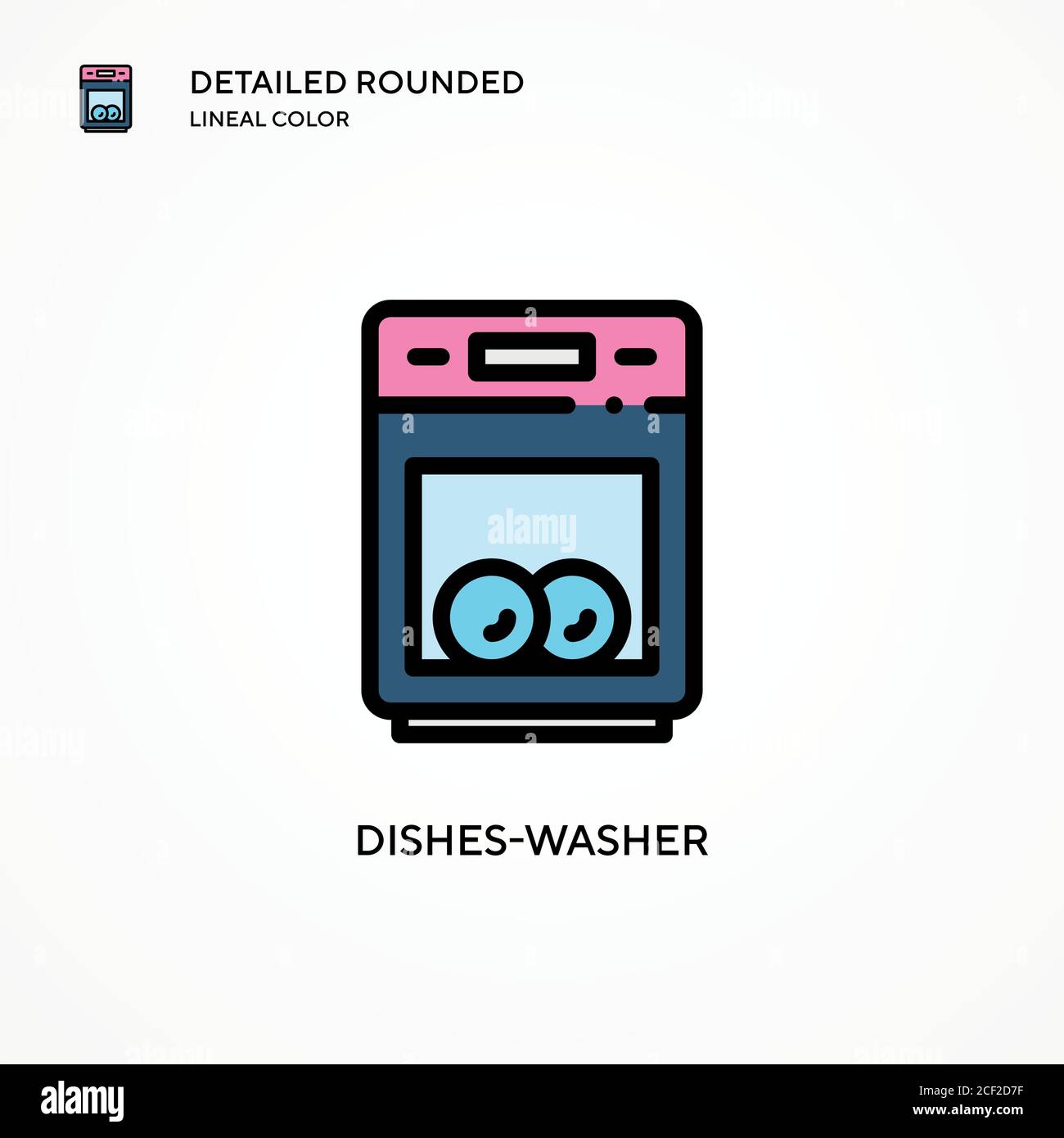 Open dishwasher with the dishes inside Stock Vector Images - Alamy