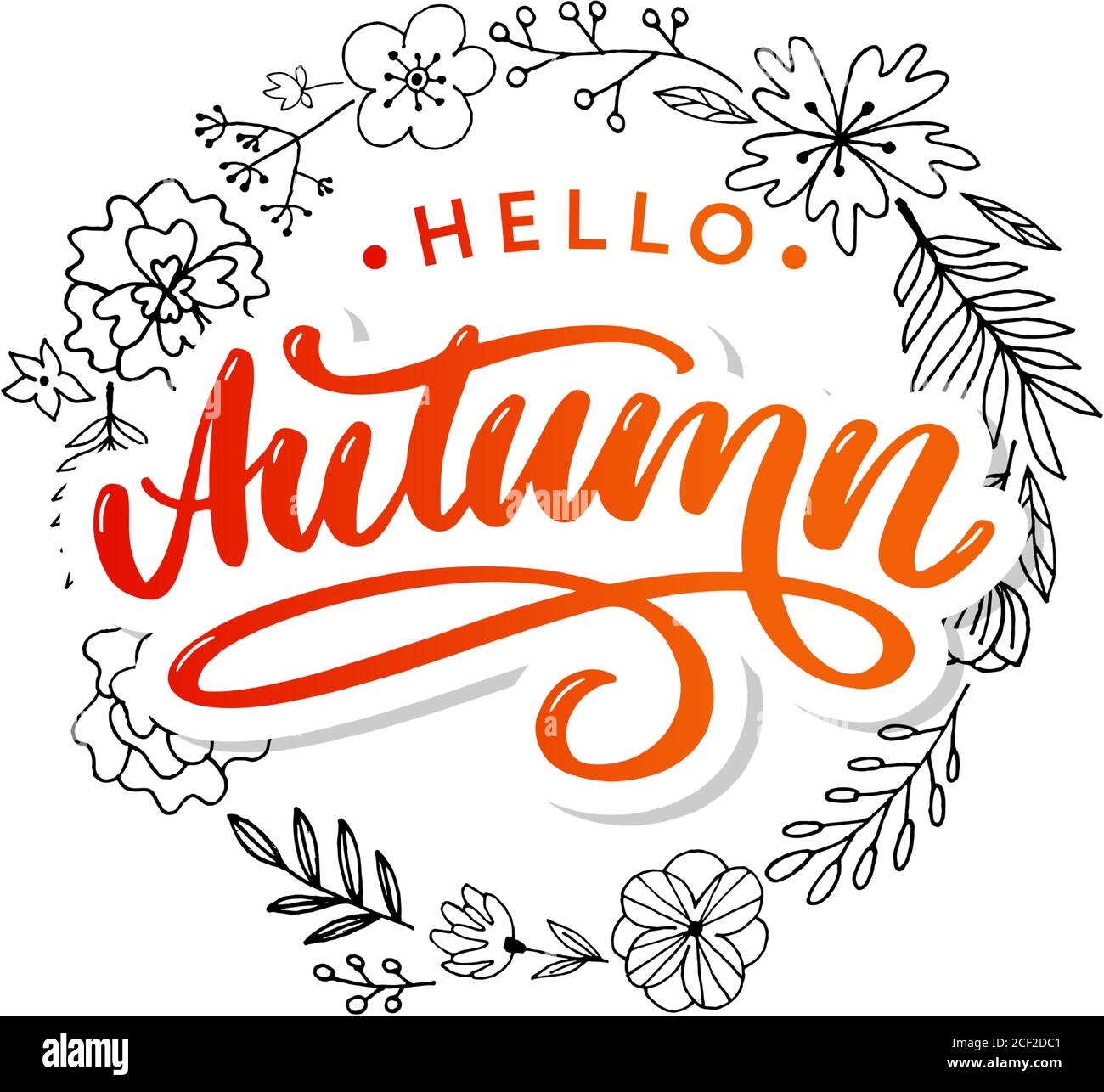 Hello, Autumn. Goodbye, Summer. The trend calligraphy. Vector ...
