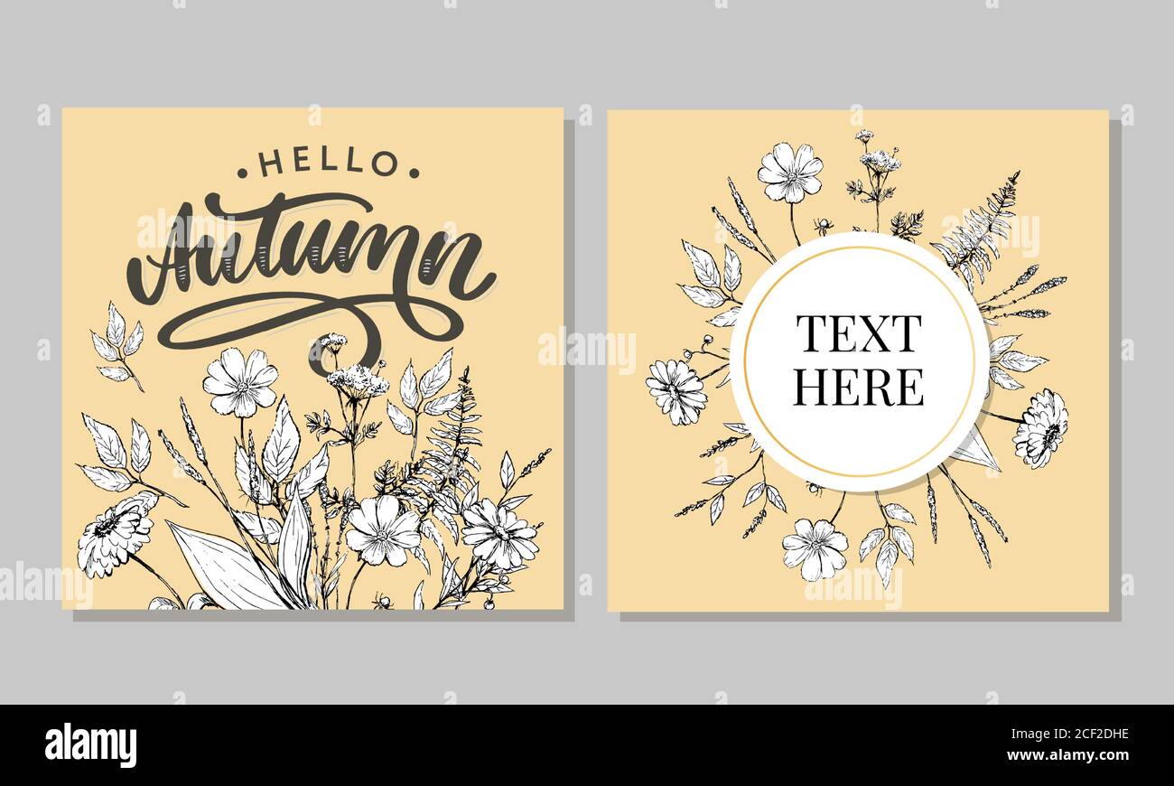 Hello, Autumn. Goodbye, Summer. The trend calligraphy. Vector ...