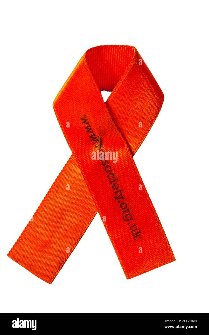 mssociety Multiple Sclerosis Society charity ribbon isolated on white ...
