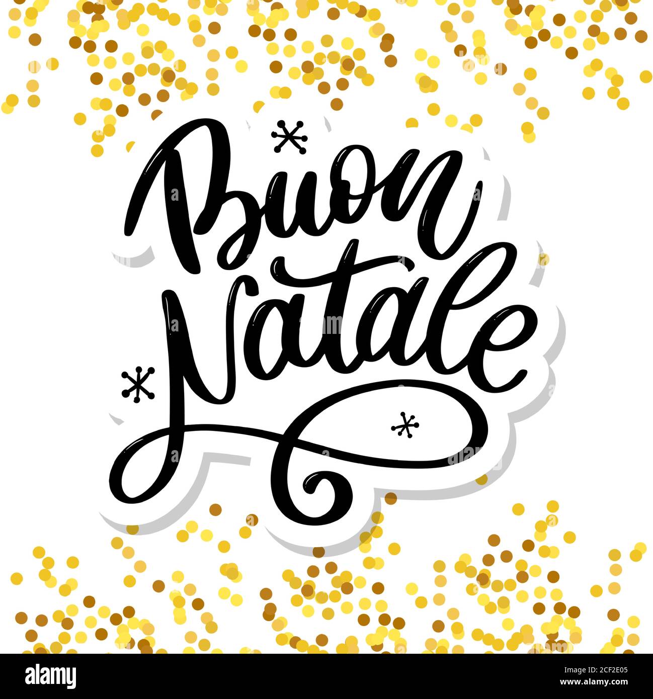 Buon Natale. Merry Christmas Calligraphy Template in Italian. Greeting ...
