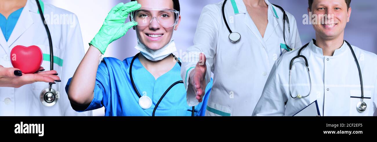 Group of doctors on the head medical concept background Stock Photo - Alamy