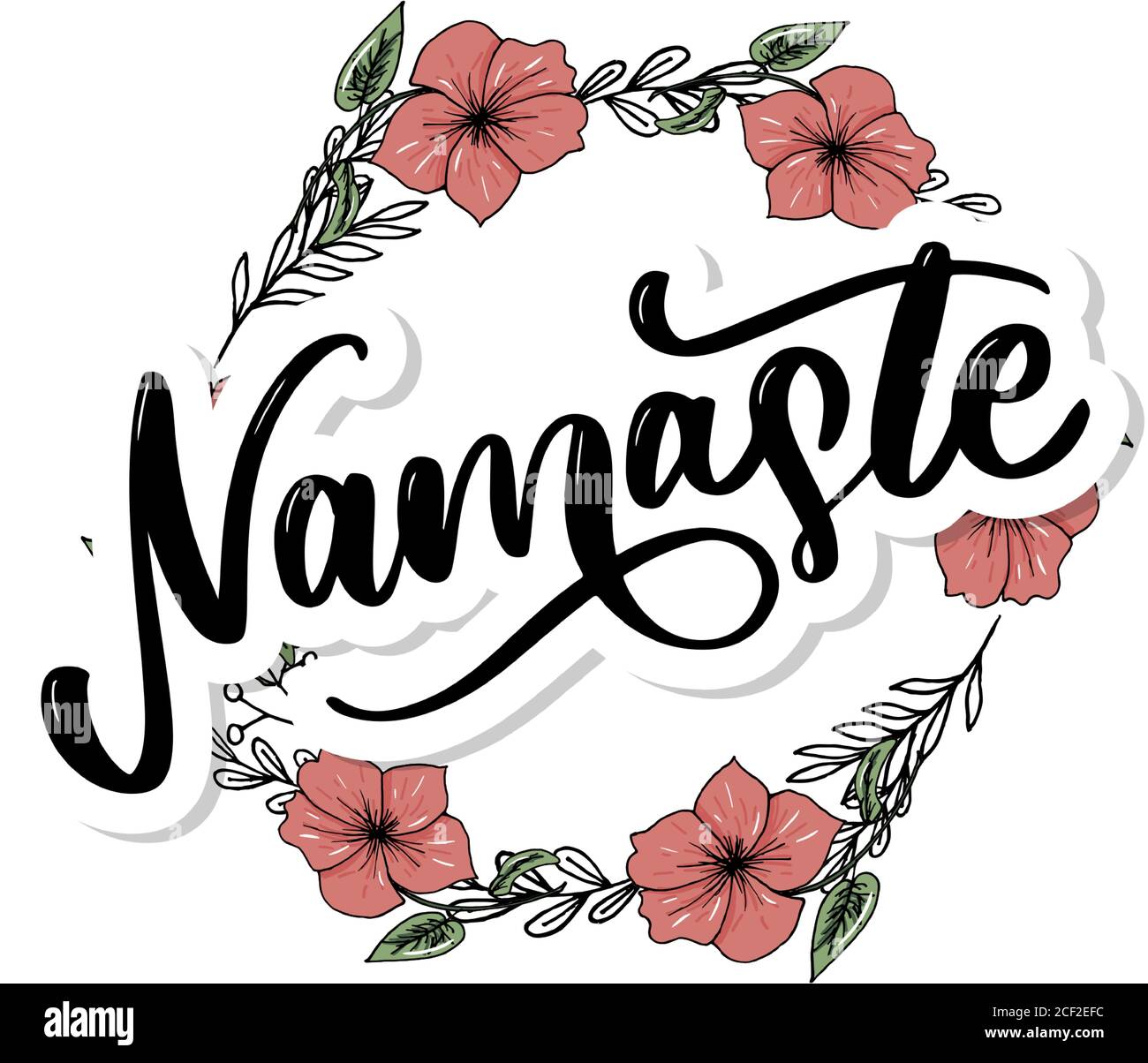 Namaste lettering Indian greeting, Hello in Hindi T shirt hand lettered ...