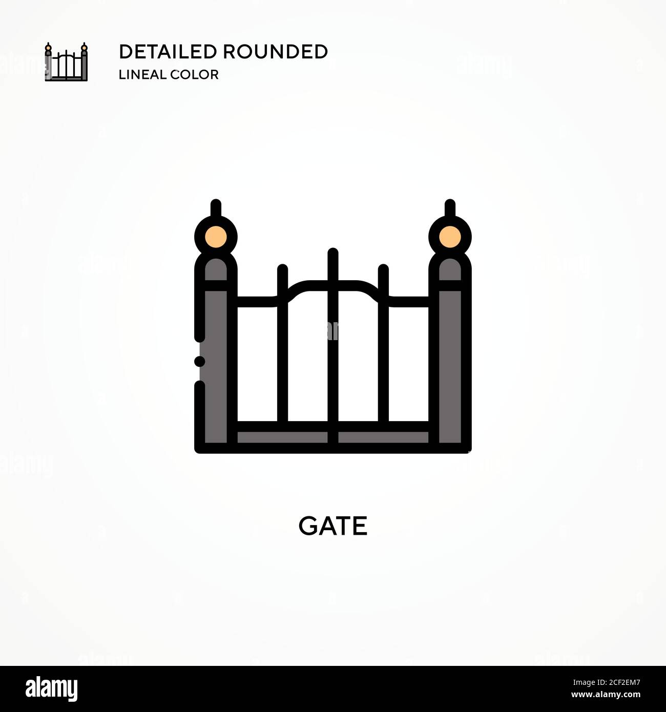 Gate vector icon. Modern vector illustration concepts. Easy to edit and ...