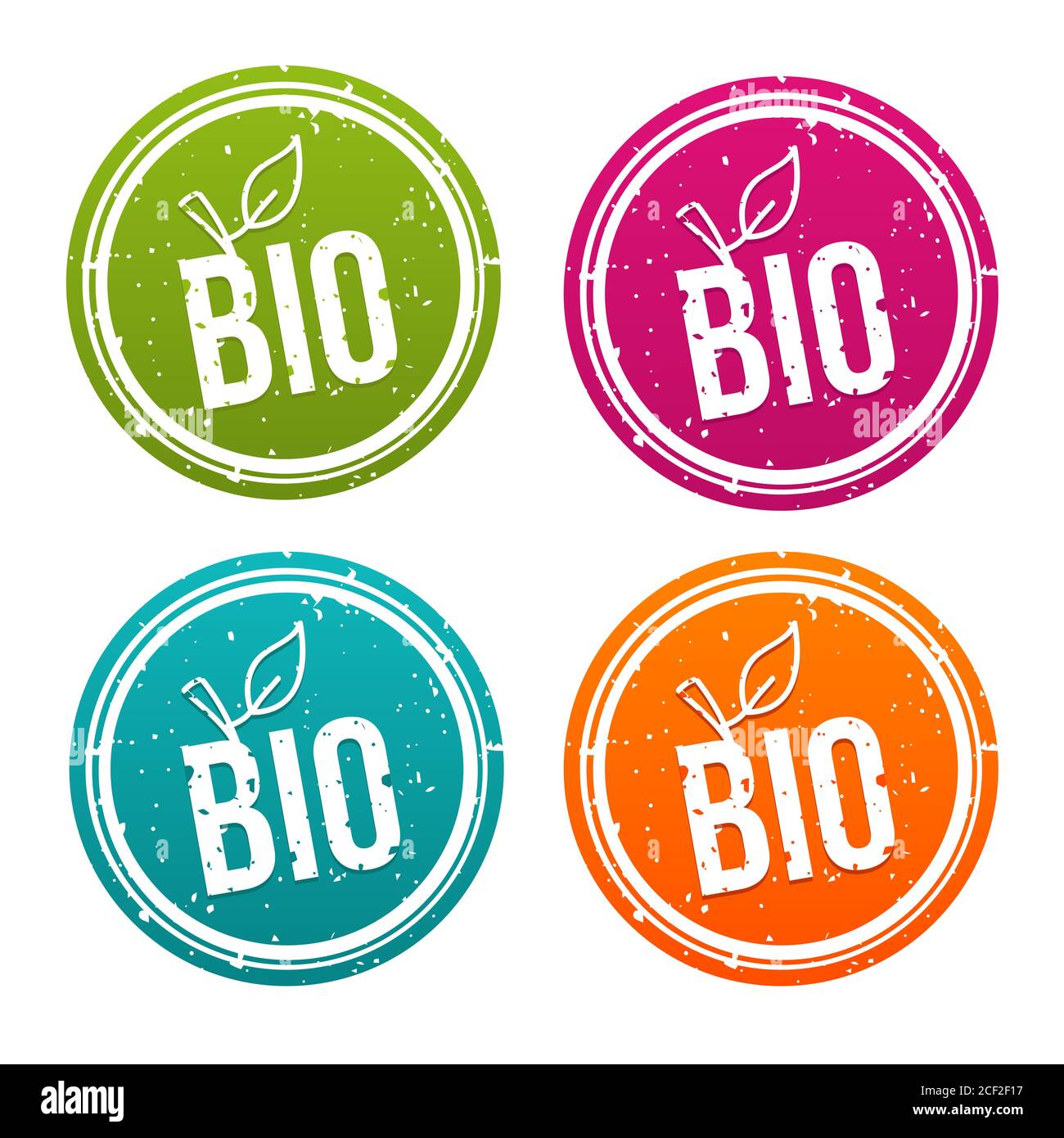 Bio Button Set - Gesund ernähren Stock Photo - Alamy