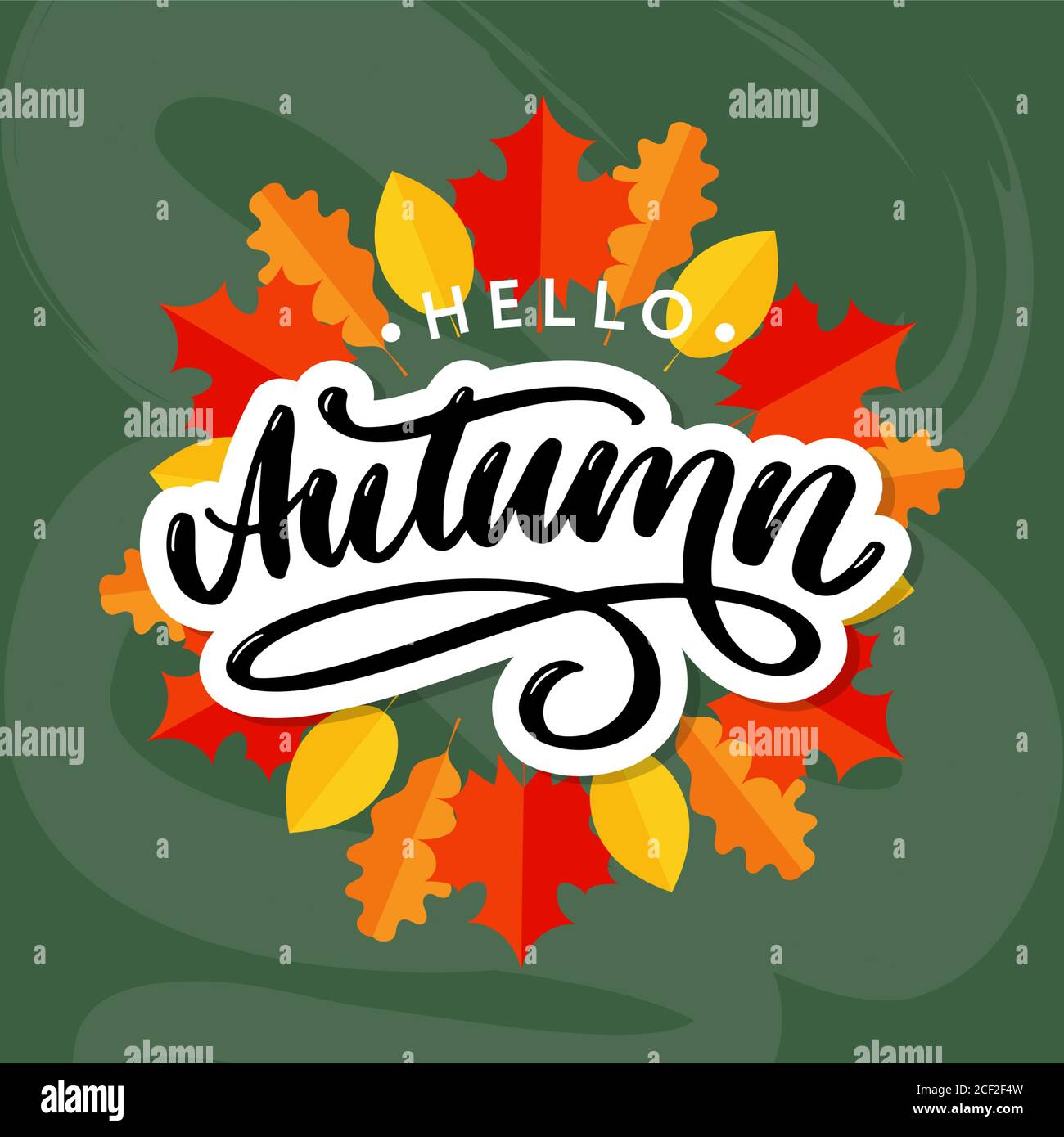 Hello, Autumn. Goodbye, Summer. The trend calligraphy. Vector ...