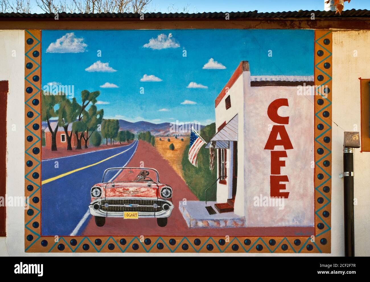 Mural at historical Miller Drugstore building (now cafe) in Hillsboro ...